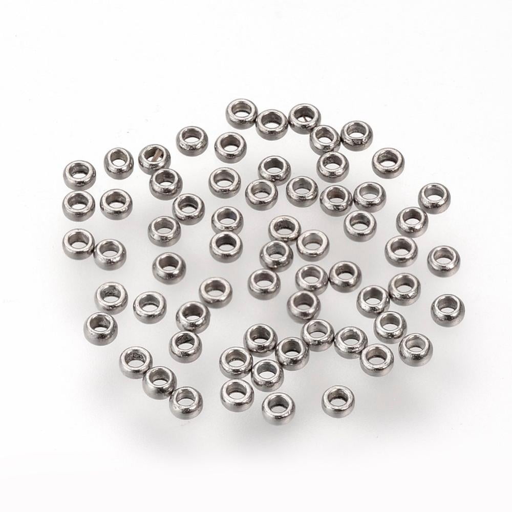 1000pc 304 Stainless Steel Spacer Beads Rondelle 1.5x0.8mm Hole: 0.8mm ...