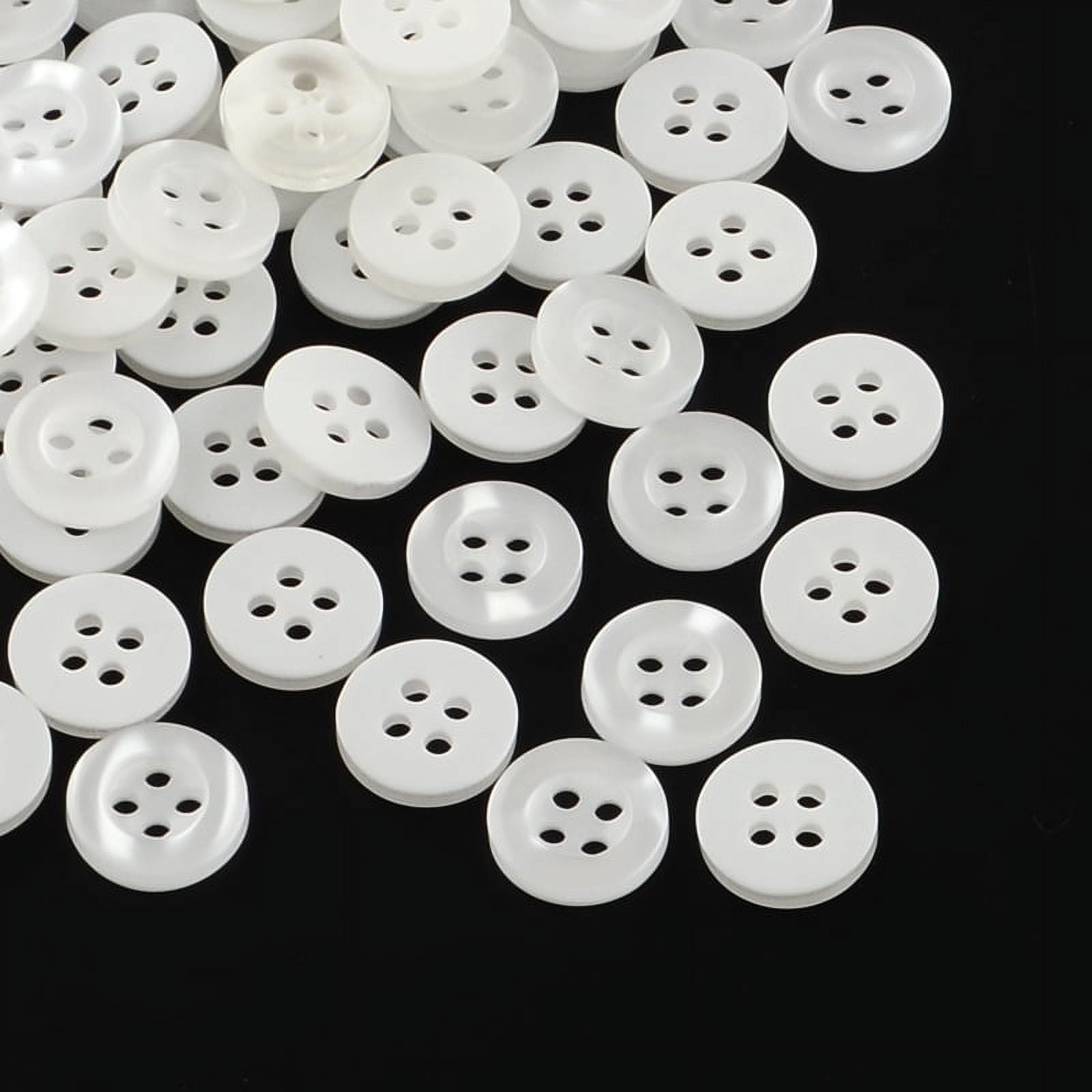 1000pc 4-Hole Plastic Buttons Flat Round White - Walmart.com
