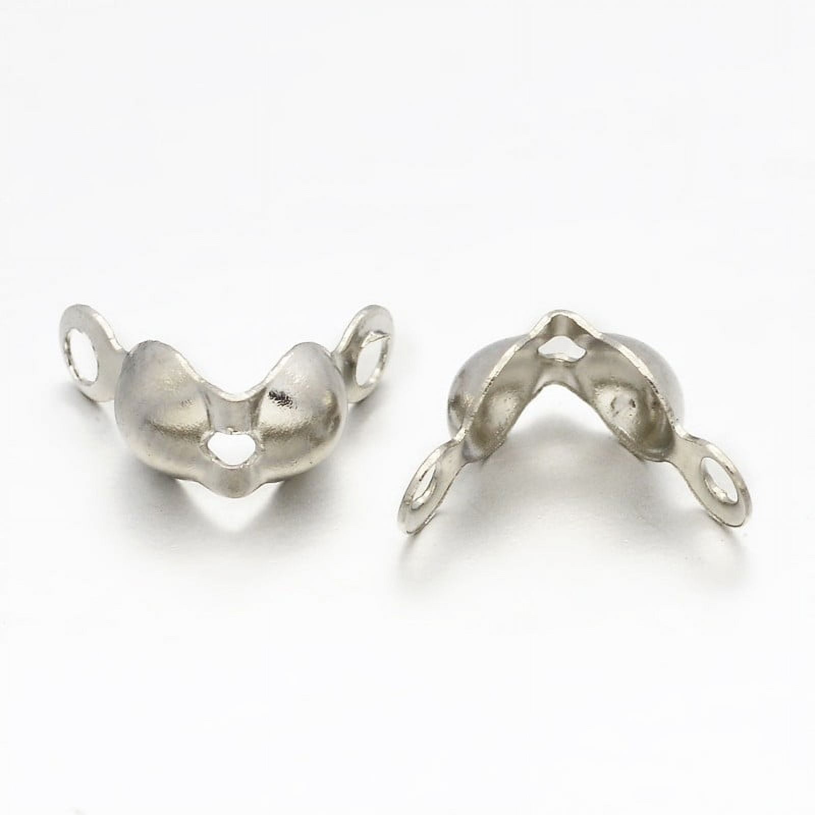 1000pc Brass Bead Tips Calotte Ends Clamshell Knot Cover Platinum 7x4mm ...