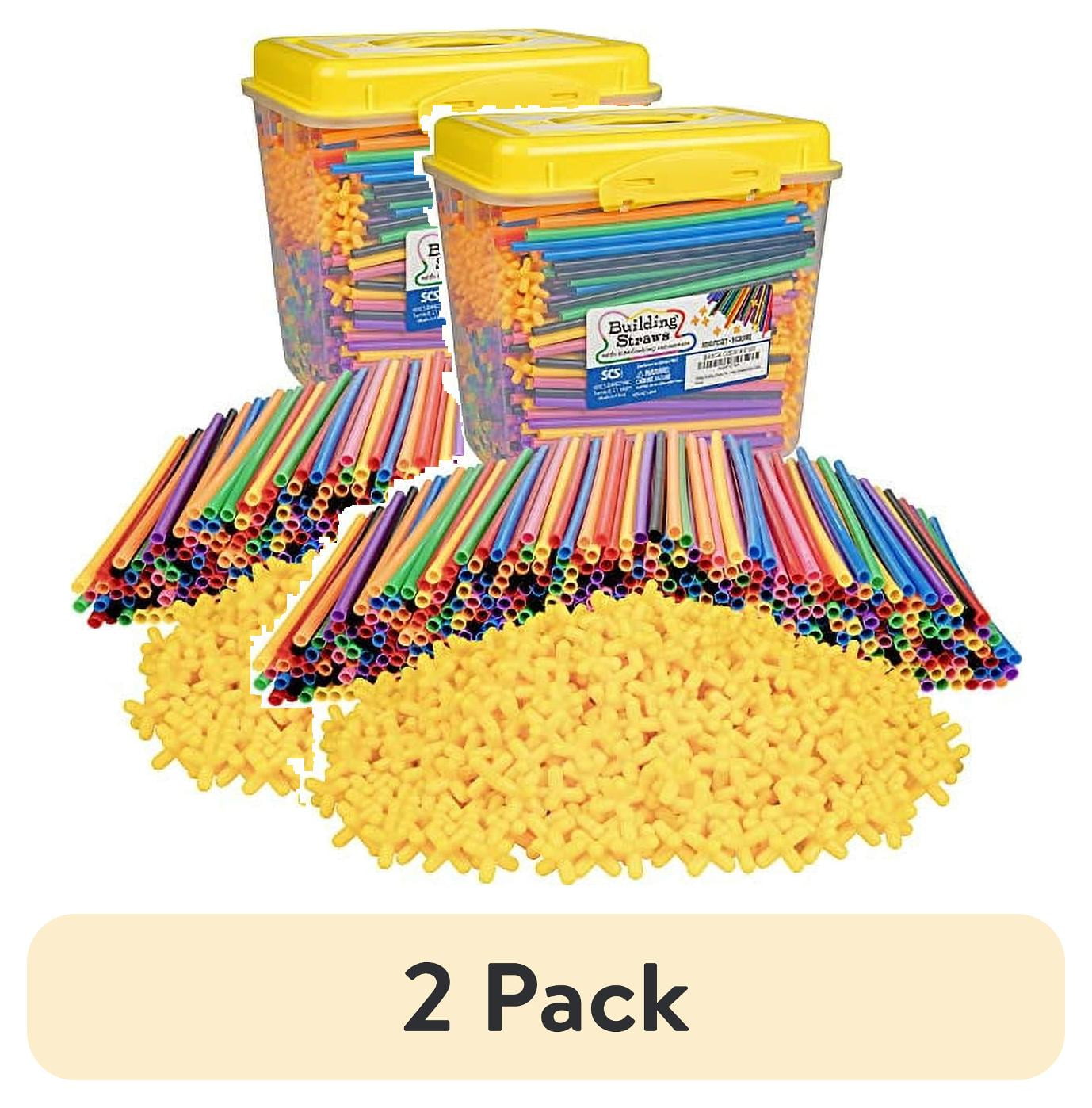 (2 pack) 1000pc Building Straws & Connectors Set for Kids - STEM ...