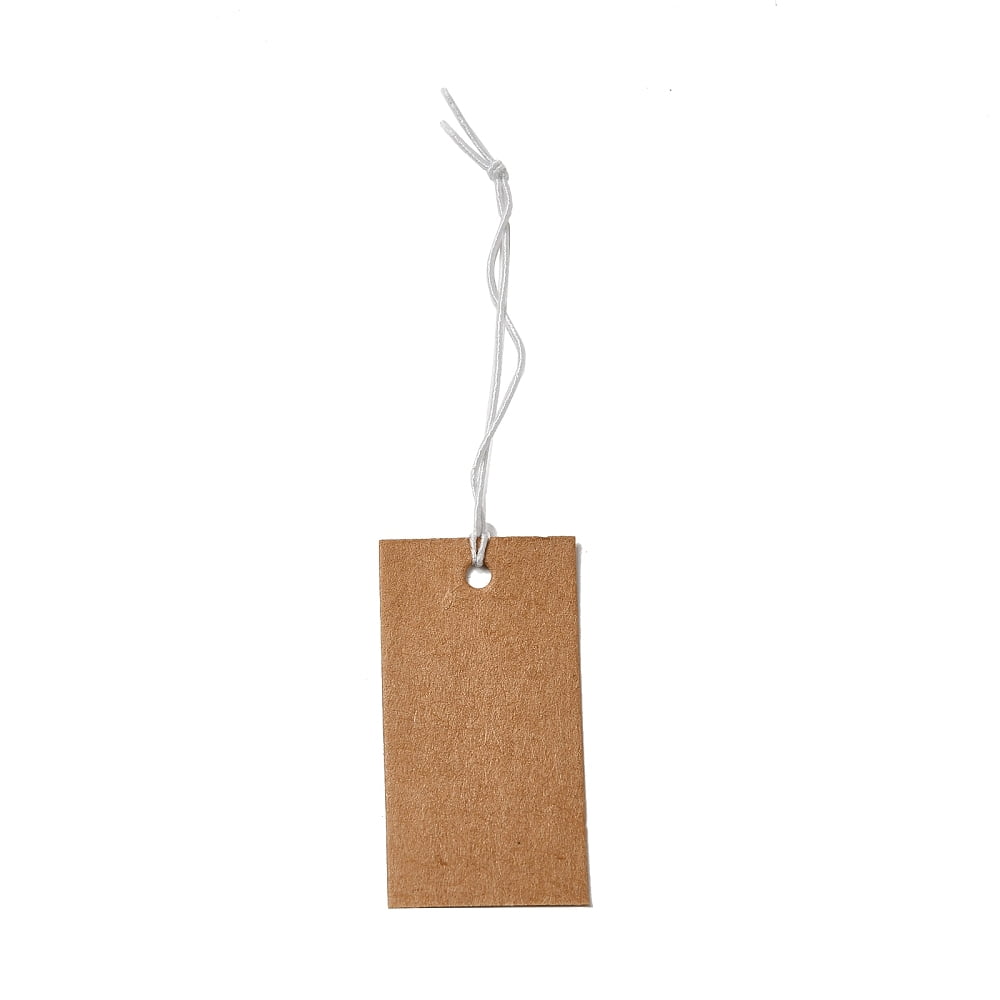 1000pc Kraft Paper Price Tags with Elastic Cord Rectangle Peru 8cm ...