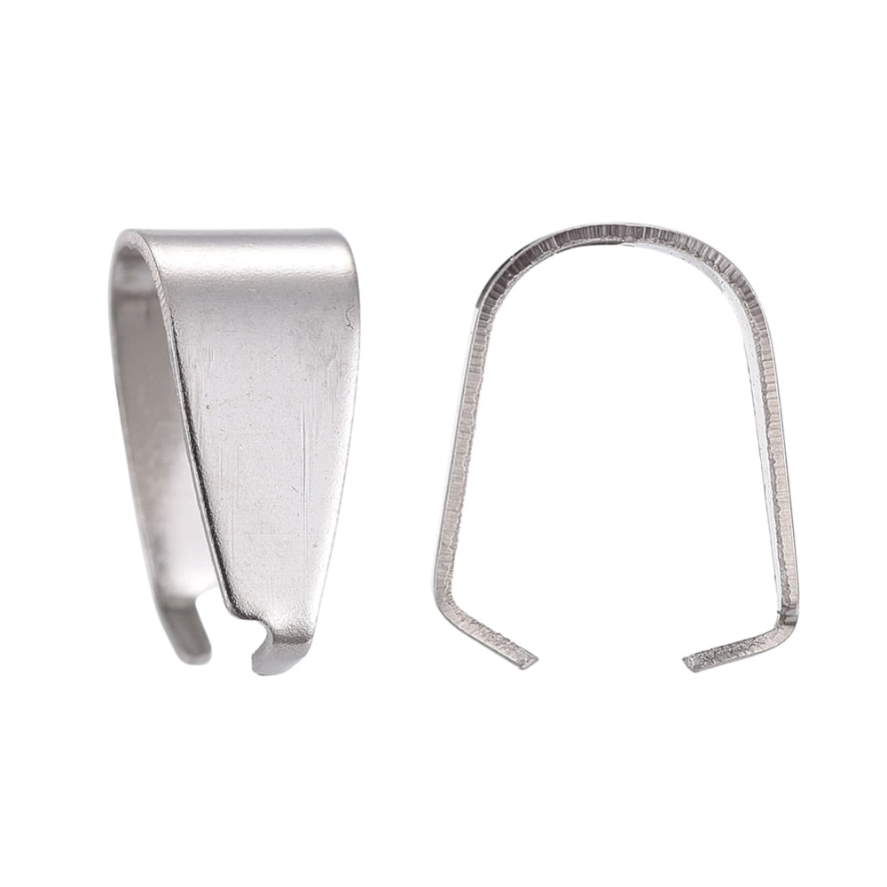1000pc Resistant 201 Stainless Steel Snap on Bails Stainless Steel ...