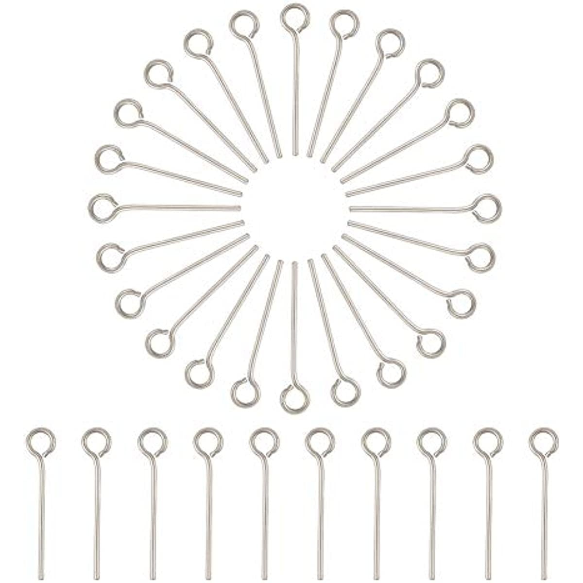 1000pcs 304 Stainless Steel Eyepins 16mm Open Eye Pins Head Pin Jewelry ...
