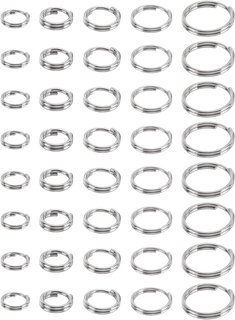 1000pcs 5 styles 304 Stainless Steel Split Rings Double Loops Jump ...