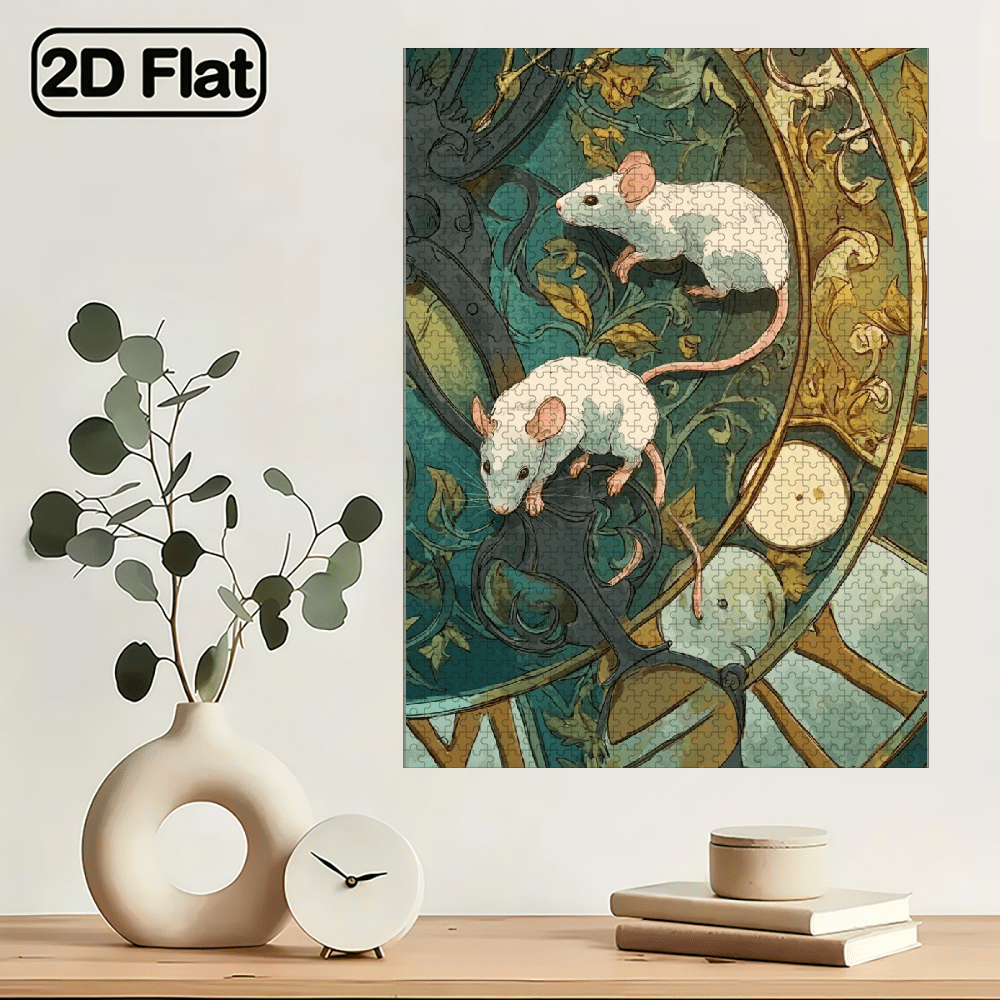 1000pcs Adult Jigsaw Puzzle, 27.56x19.69in, Clock Mouse Puzzle, Perfect ...