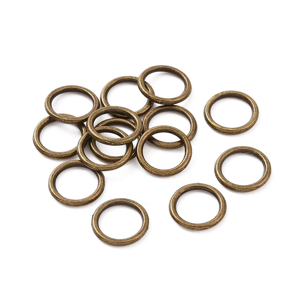 1000pcs Alloy Closed Jump Rings Round Ring Bronze 10x1.2mm 16 Gauge Inner Diameter: 7.2mm ...