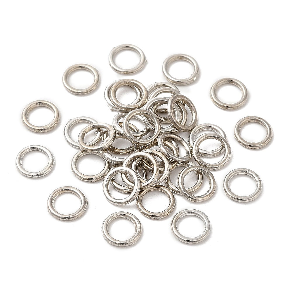 1000pcs Alloy Closed Jump Rings Round Ring Platinum 6x1mm 18 Gauge ...
