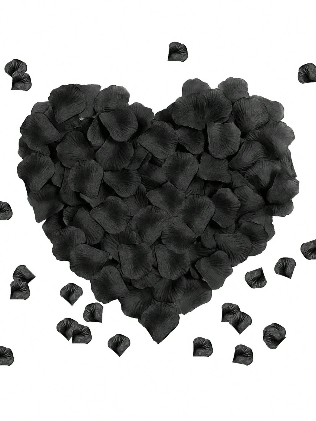 1000pcs Artificial Silk Rose Petals Decor Black, for Wedding Party ...