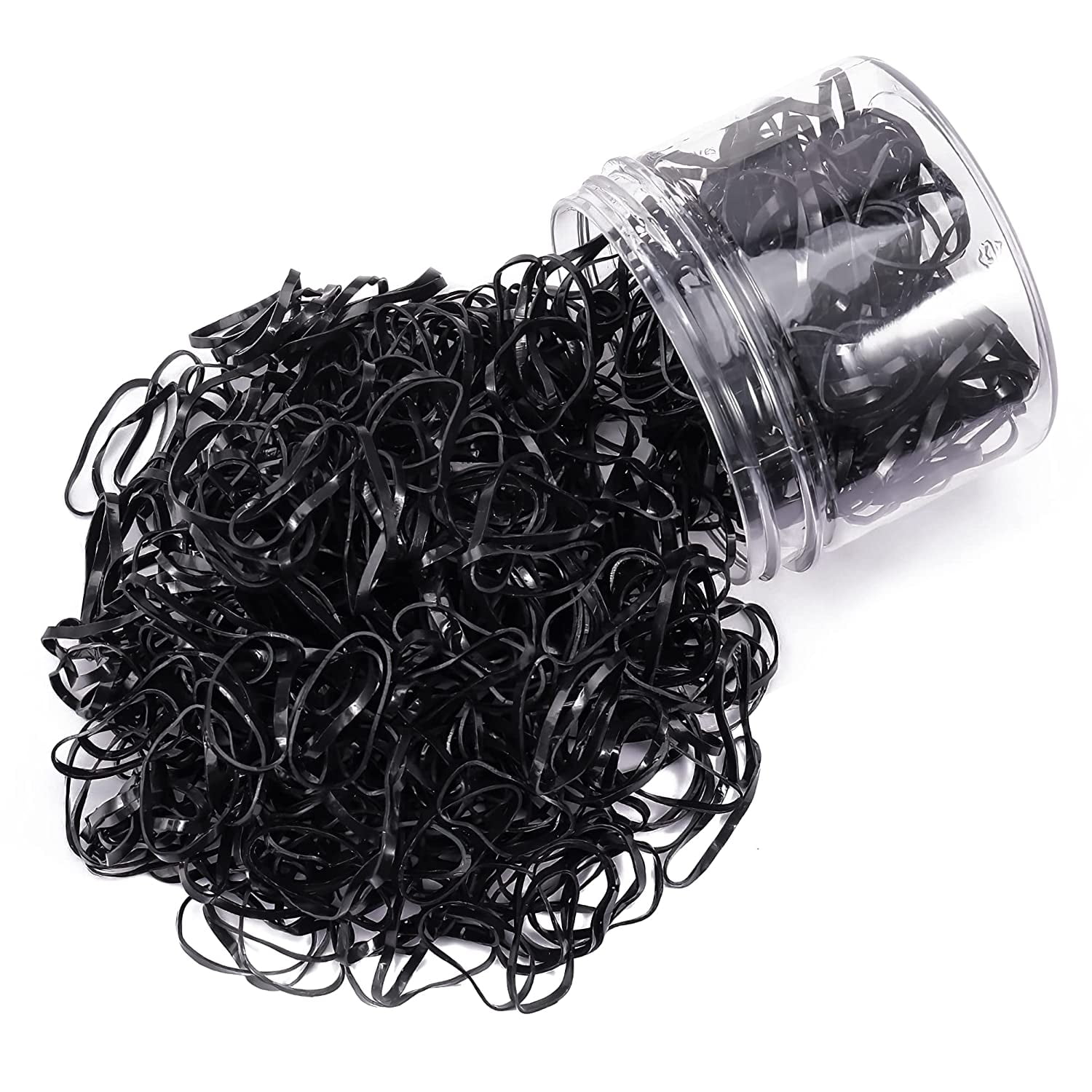 Ziediop 1000pcs Black Elastic Hair Bands, Mini Rubber Hair Ties with Box, Soft Plastic - Walmart.com