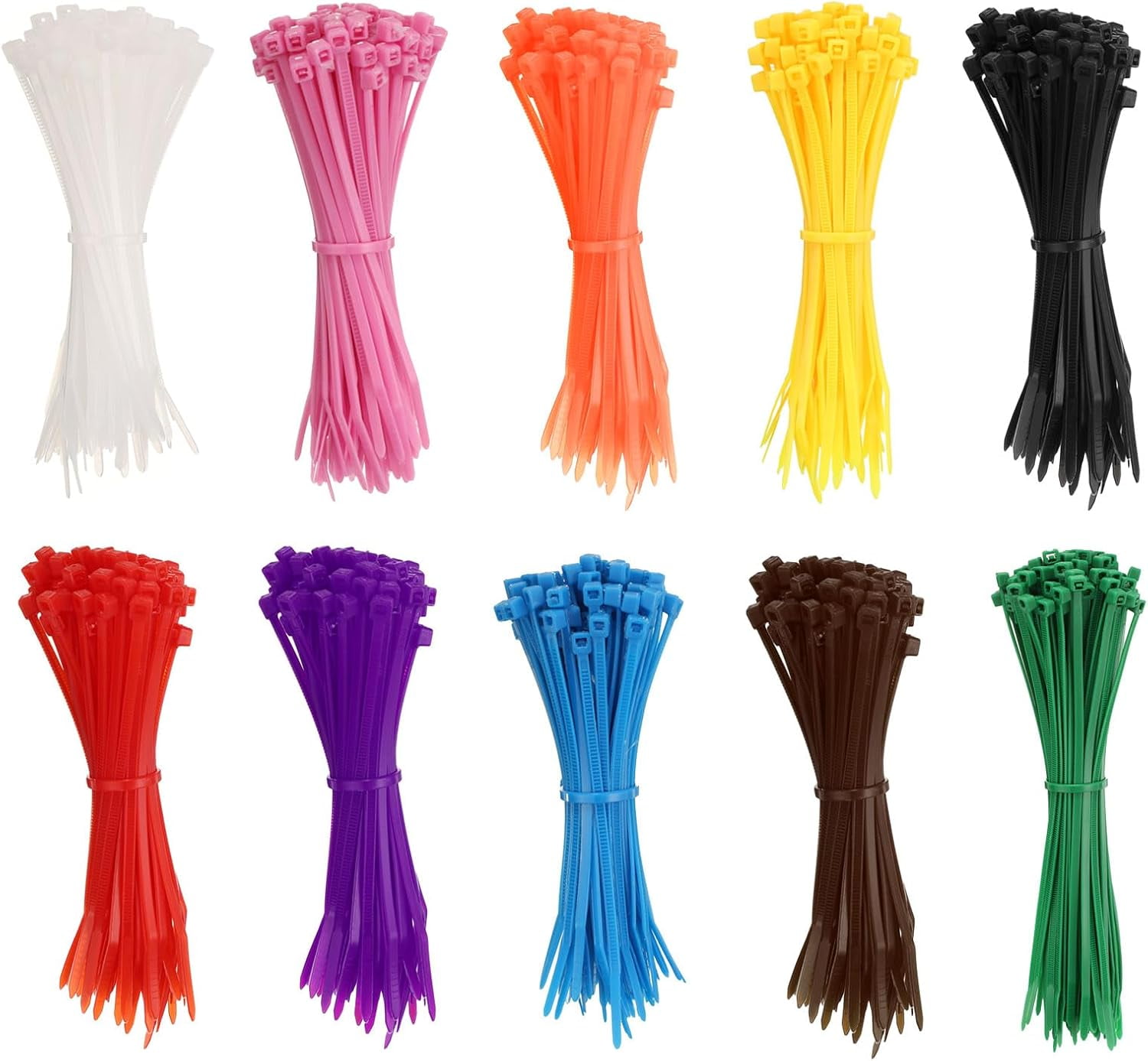 1000pcs Cable Zip Ties, Plastic Nylon Ties Wraps, 4-Inch / 100mm Self ...