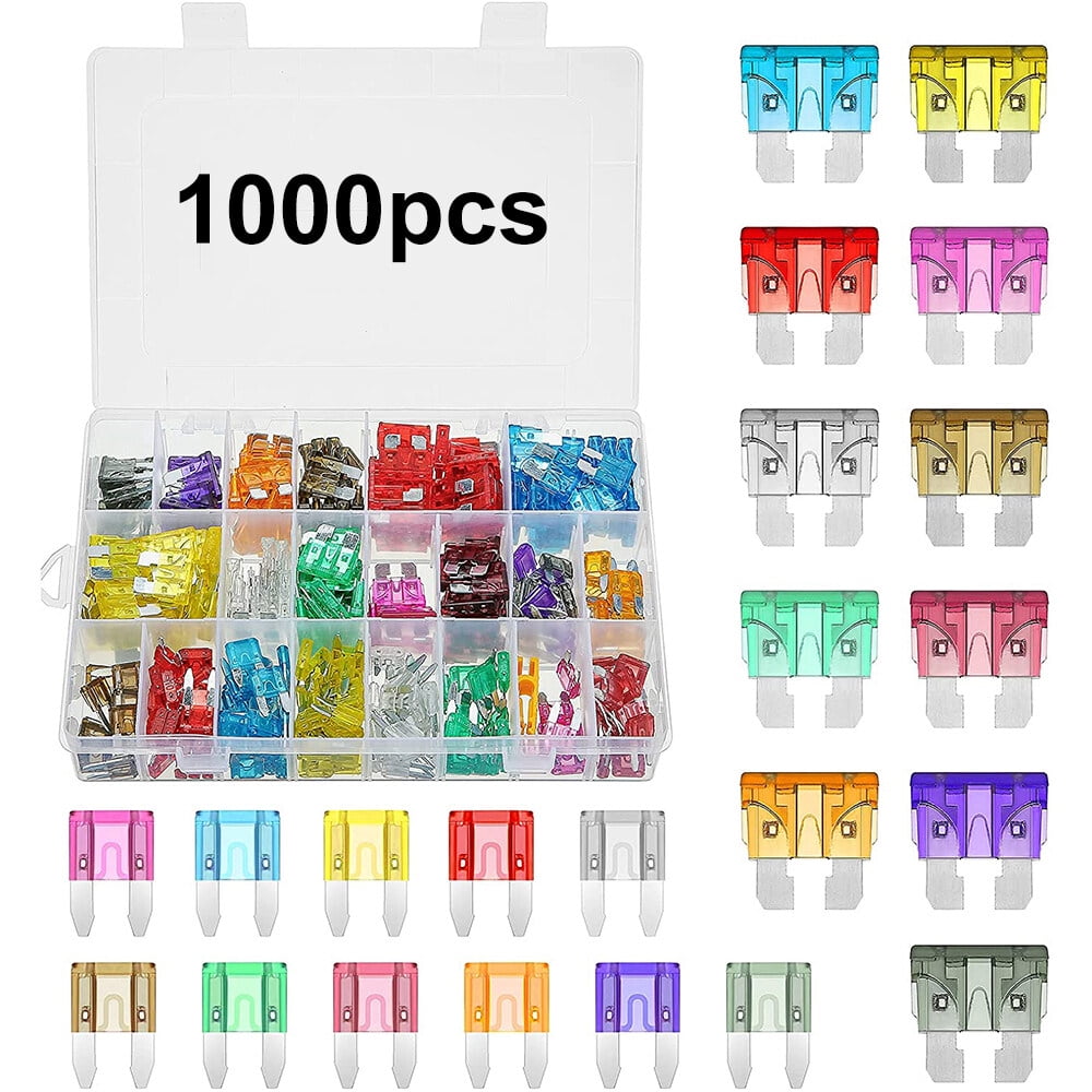 1000pcs Car Blade Fuse Assortment Assorted Kit Mini Standard Size Blade ...
