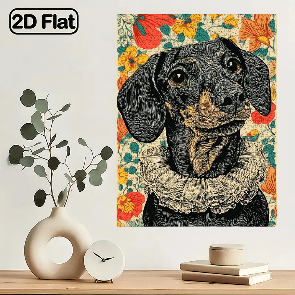1000pcs Dachshund Dog Puzzle, Challenging DIY Cardboard Jigsaw, Ideal ...