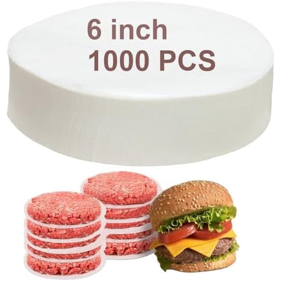 1000pcs Hamburger Patty Paper Rounds White Parchment Paper Non-Stick ...