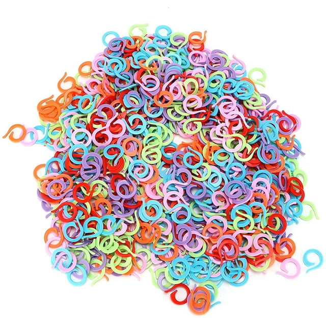 1000pcs Knitting Stitch Marker, Plastic Braided Auxiliary Marking Ring ...