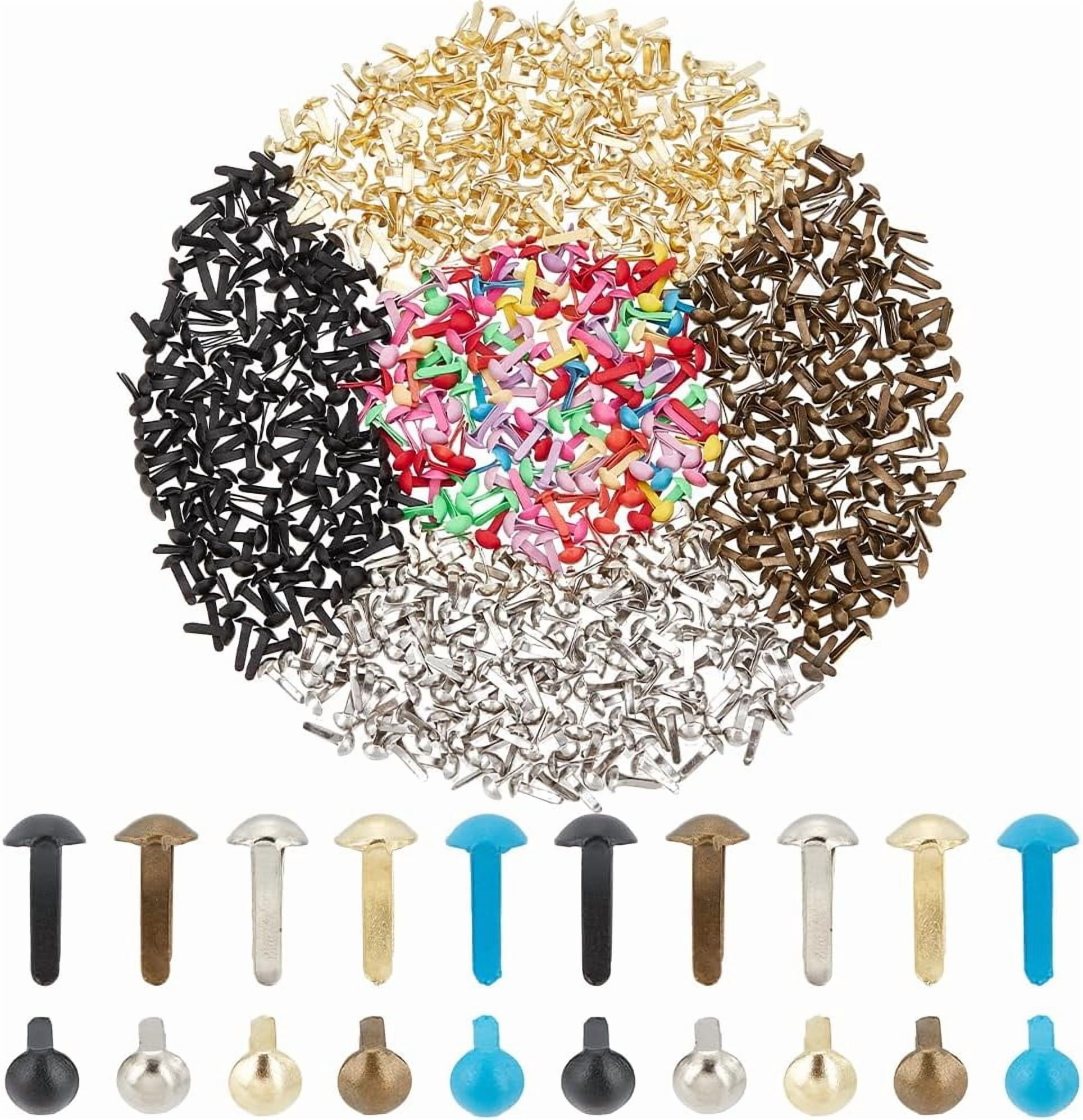 1000pcs Mini Brads Fasteners 5 Colors Metal Paper Fasteners Iron ...