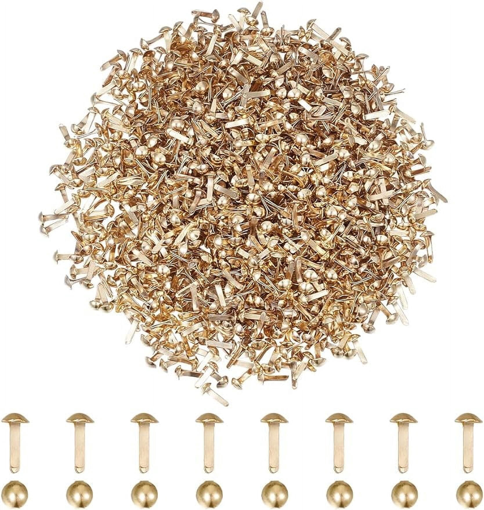 1000pcs Mini Brads Fasteners Gold Metal Paper Fasteners Iron ...