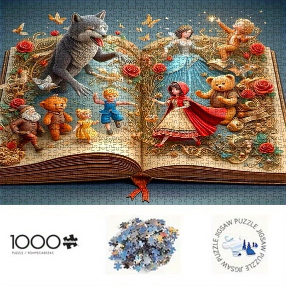 1000pcs Paper Jigsaw Puzzle, Puzzle, Fairy Tale, Forest, Little Red ...