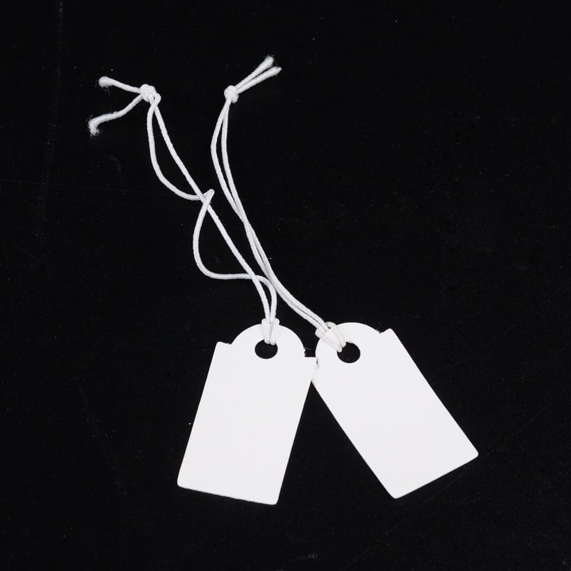 1000pcs Paper Price Cards Can be tied on the products Rectangle White ...