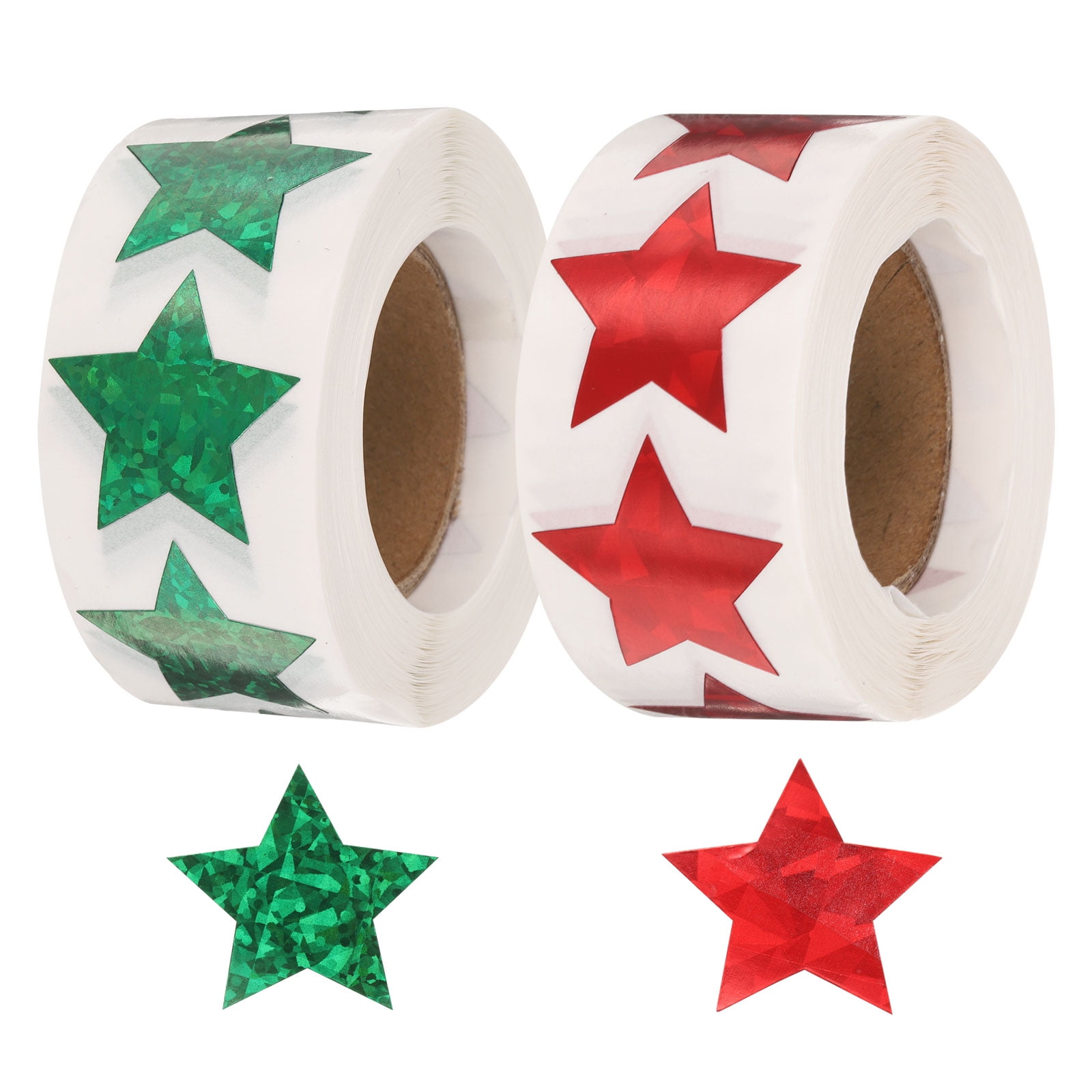 1000pcs Red/Green Star Stickers 1 Inch Self-Adhesive Sticker Label for ...
