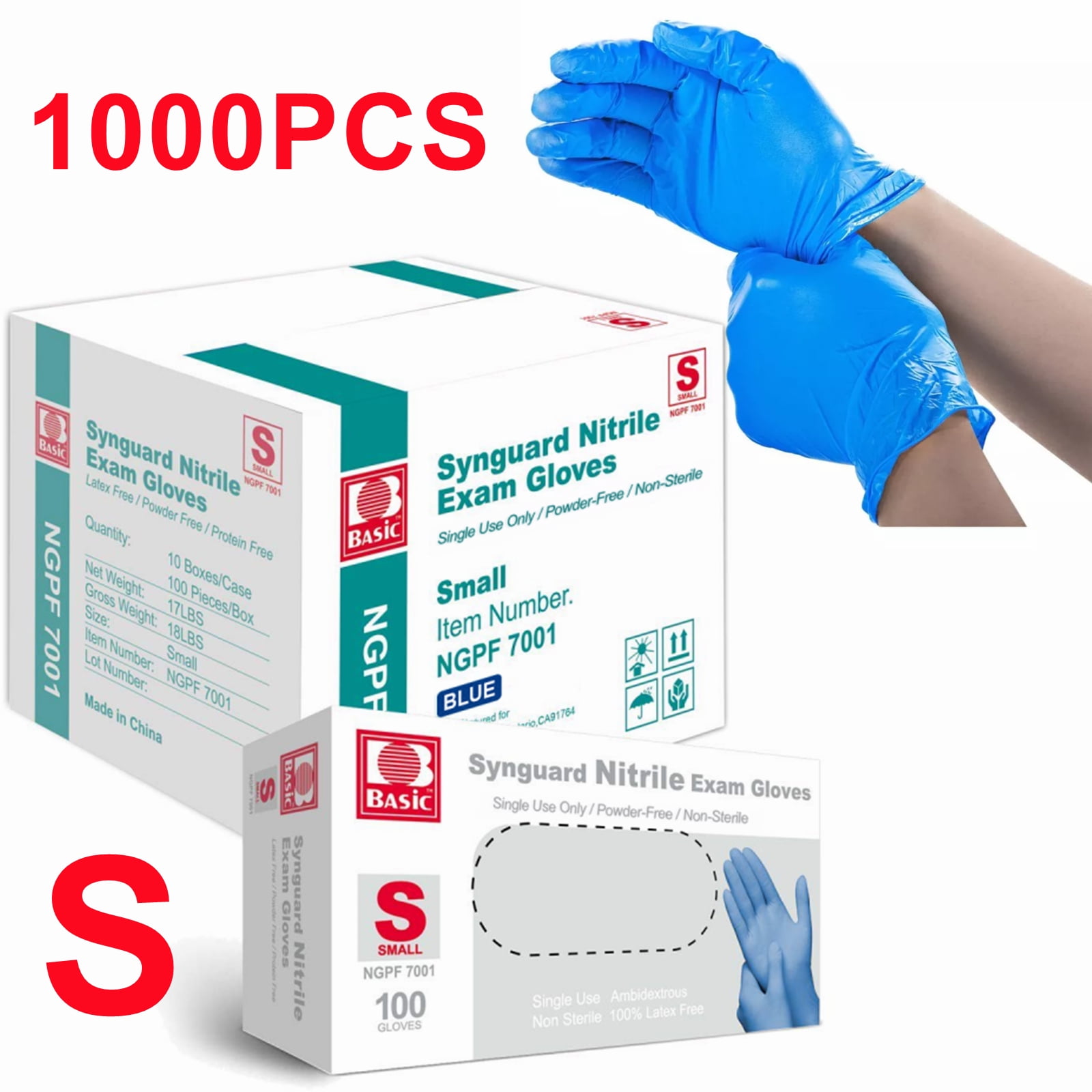 1000pcs Synguard Nitrile Textured Powder Free Nitrile Examination ...