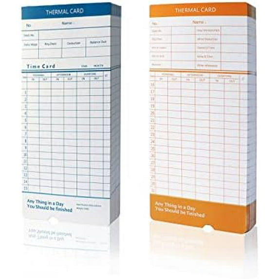 1000pcs Thermal Paper Time Cards,Monthly, 2-Sided,7.3×3.3inches Weekly ...