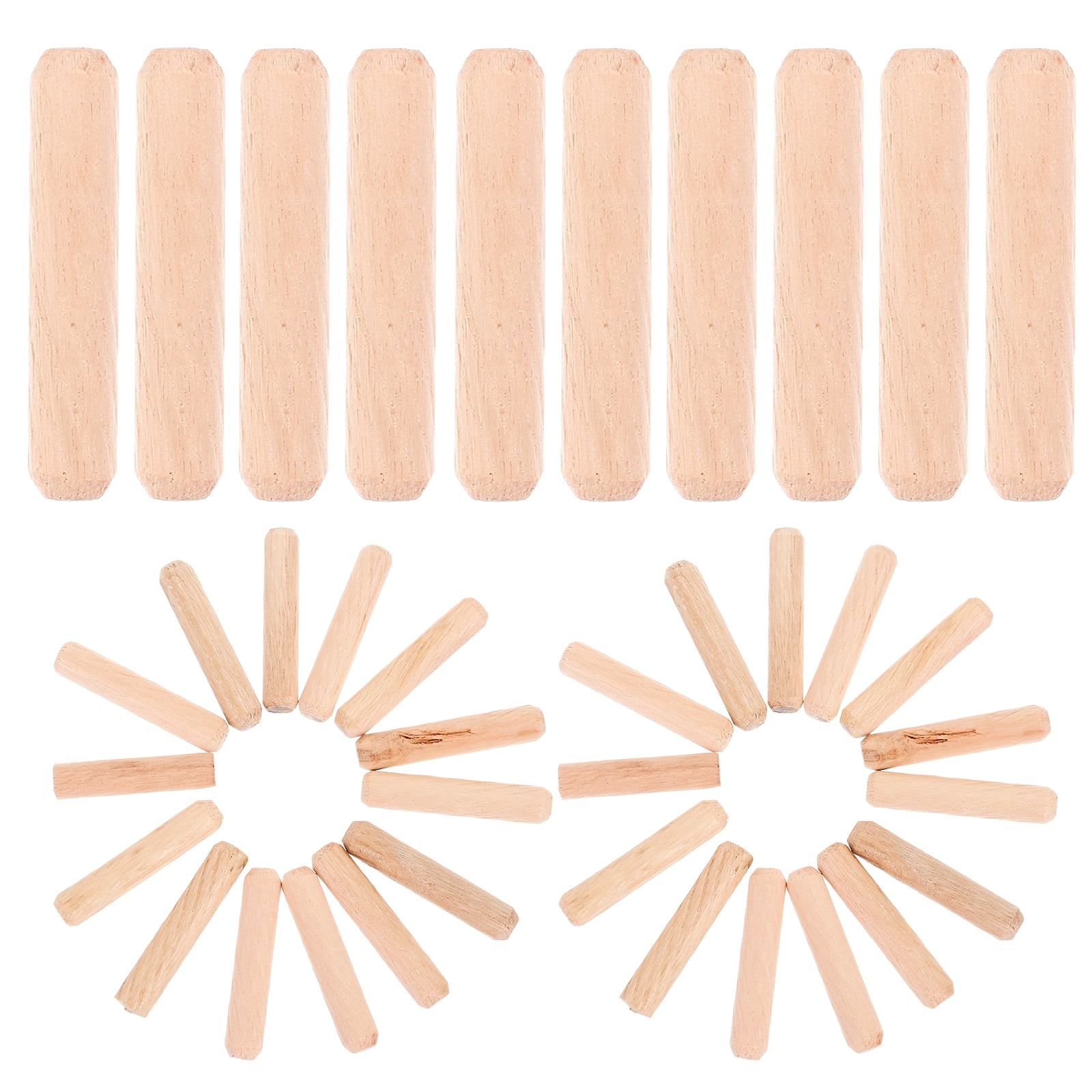 1000pcs Wooden Dowel Sticks Wood Grooved Plugs Woodworking Crafts DIY ...