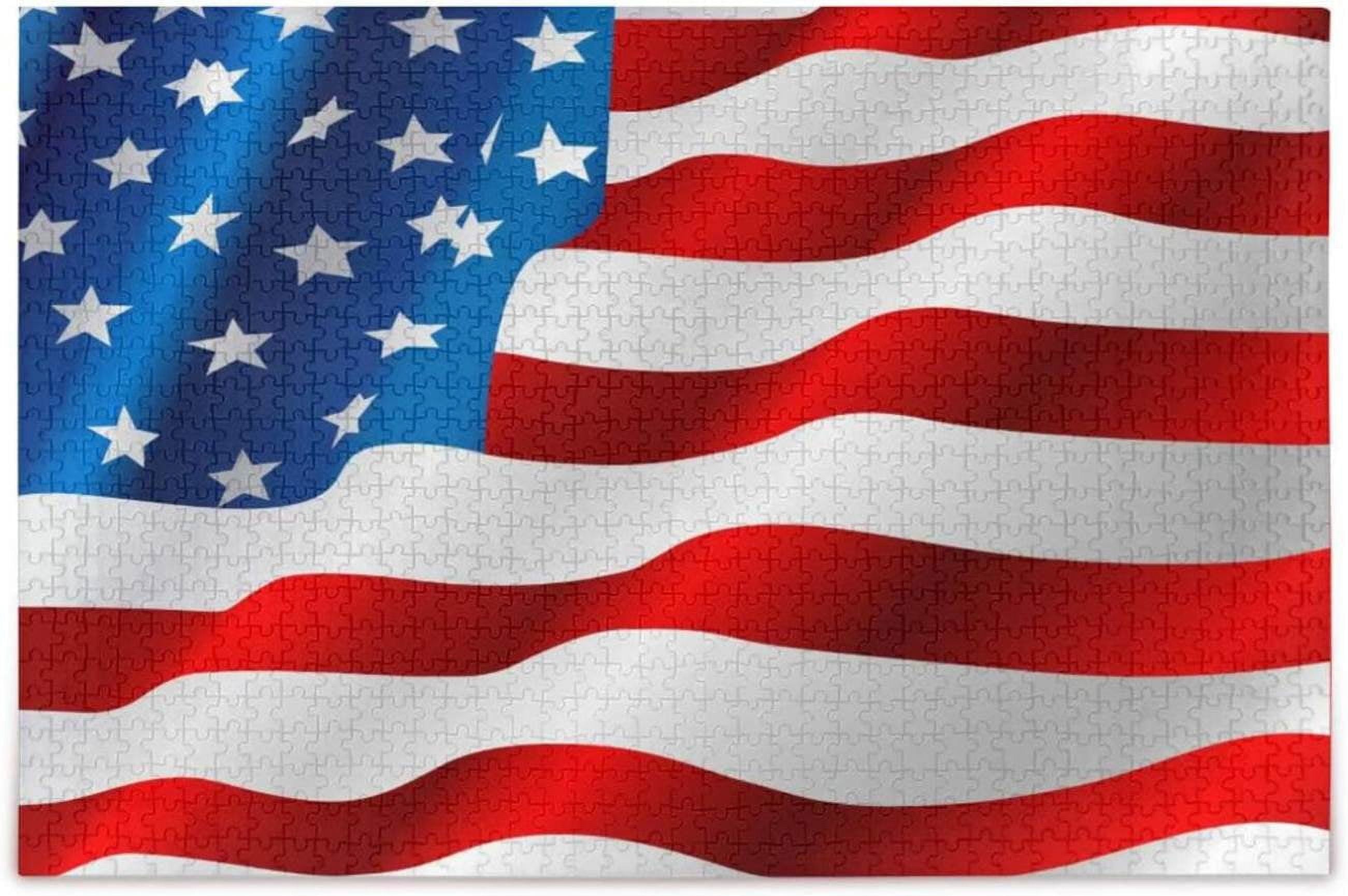 1000pieces Jigsaw Puzzles, 29.5" x 19.7" Striped American Flag Adult ...