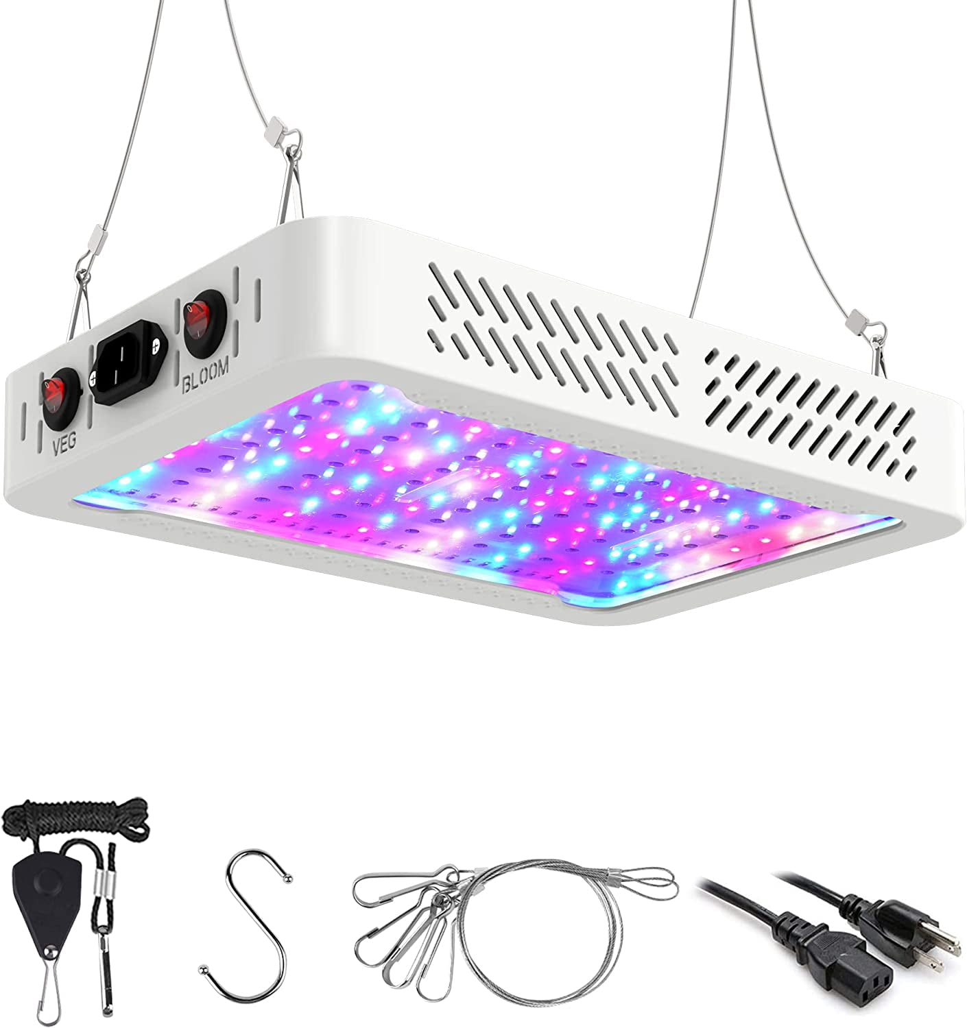 1000w LED Grow Light for Indoor Plants Full Spectrum, Upgrade Dual ...