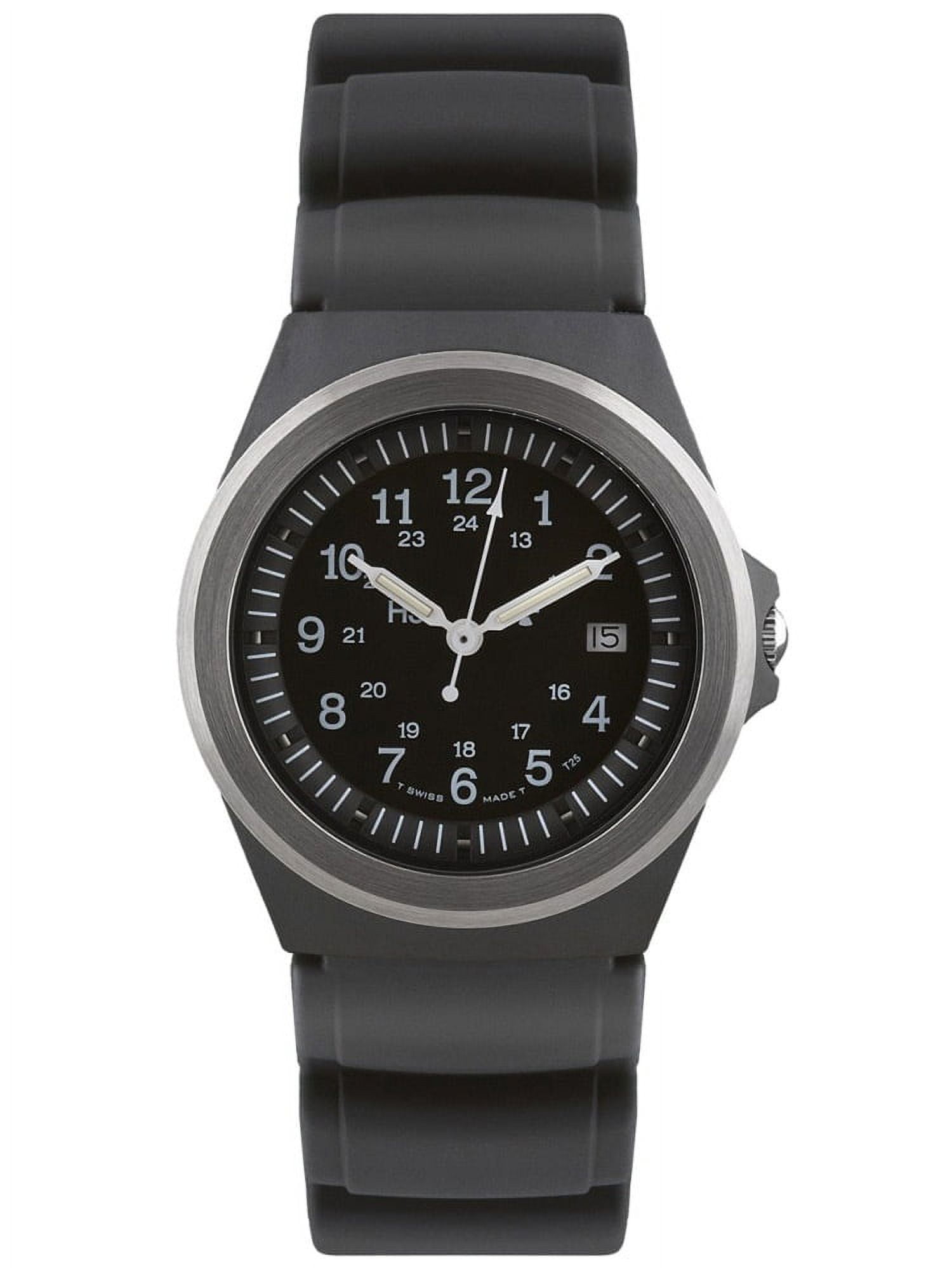 100233 Men's P5900 Type 3 Military Black Dial Black Rubber Strap Watch ...