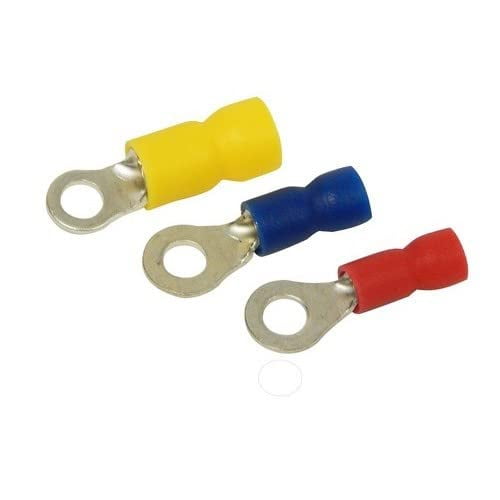 10024 Ring Terminal, Vinyl Insulated, Red, 22-16 Wire Size, 9/16" Stud ...