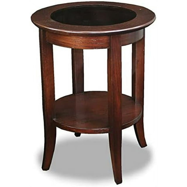 10036 Round Top Side Table With Shelf, FURNITURE, Chocolate Cherry And ...