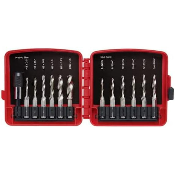 10059A Combination Drill and Tap Bit Set with Quick Change , 13 count ...