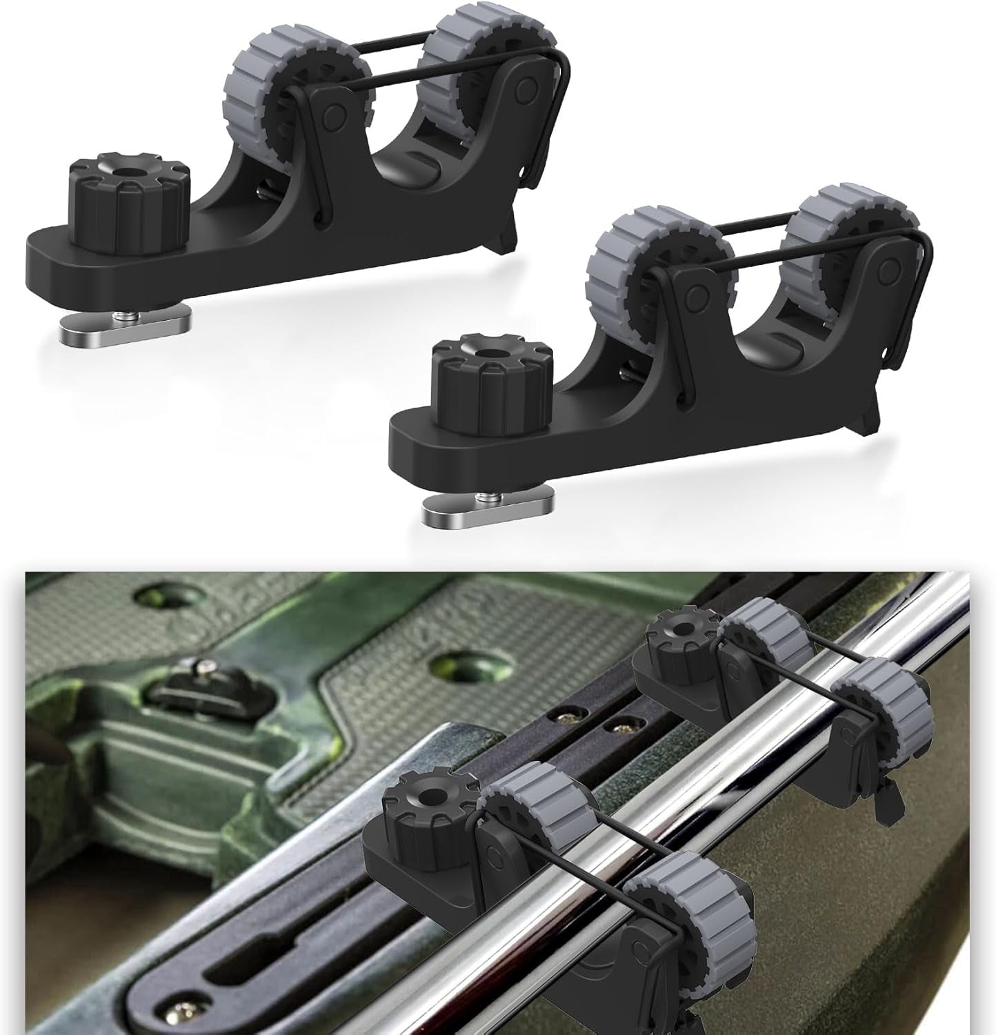 1006 2 PCS Adjustable Kayak Paddle Holder Track Mount Fits Various ...