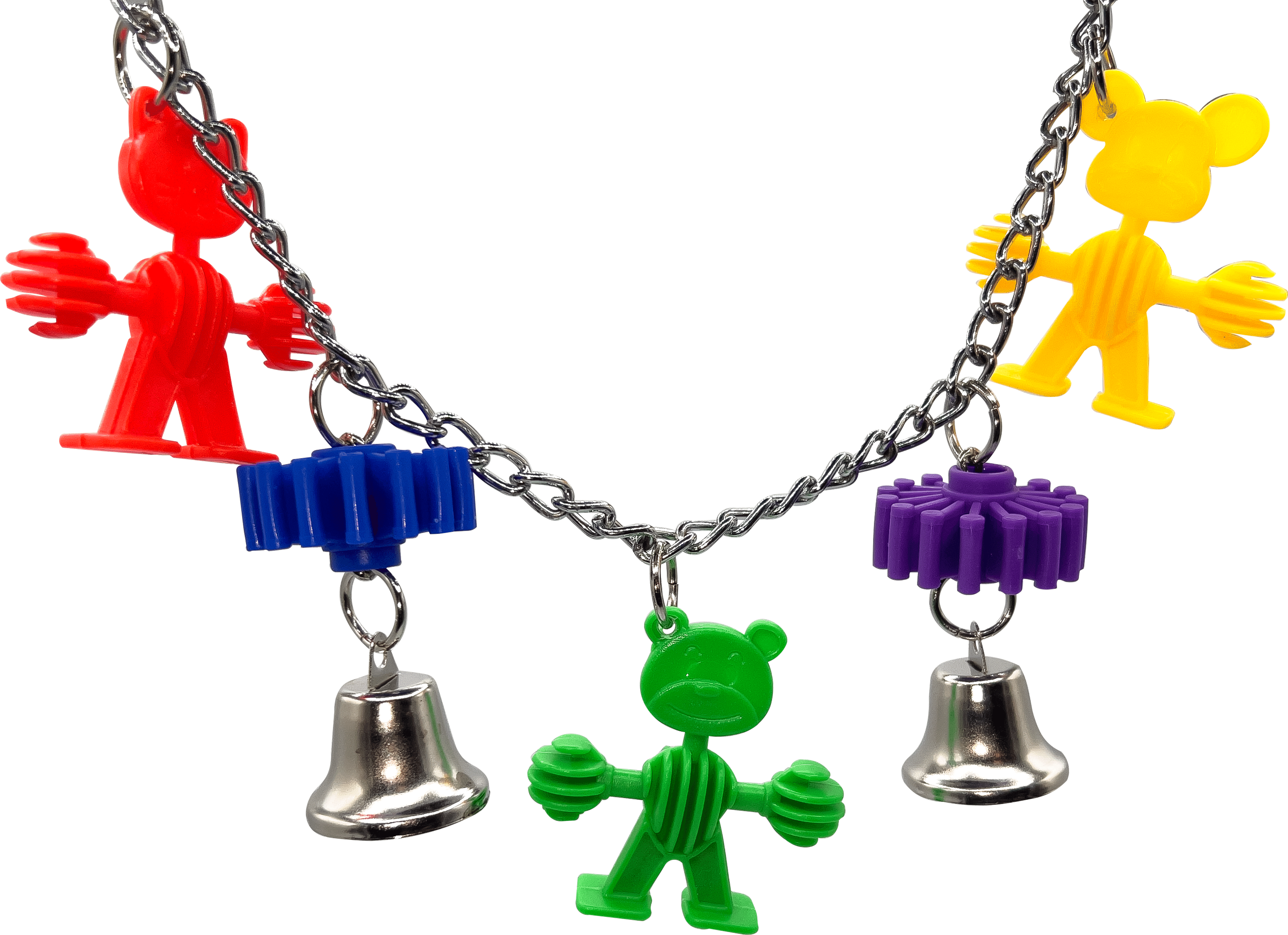 1008 Gear Bell Grabber M&M Bird Toys Colorful Plastic Bird Safe Chain ...