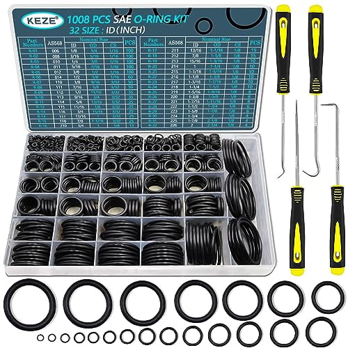 1008 Pcs SAE O Ring Kit,32 Sizes USA Standard Nitrile 70A Rubber Seals ...