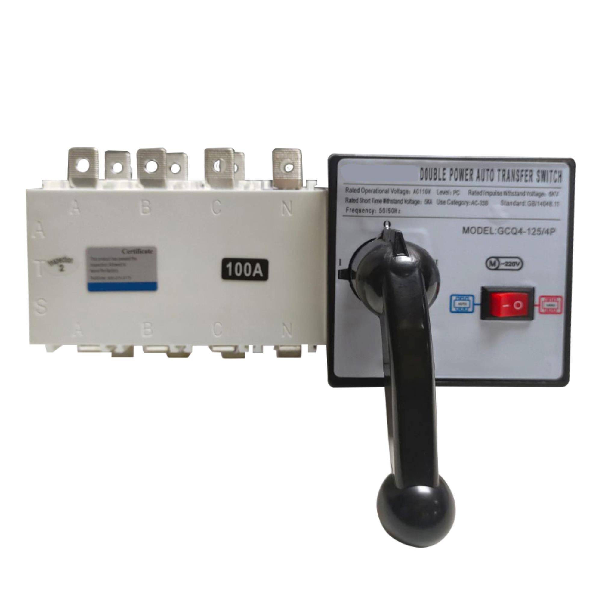 100A 4P Dual Power Manual/Automatic Transfer Switch for Generators ...