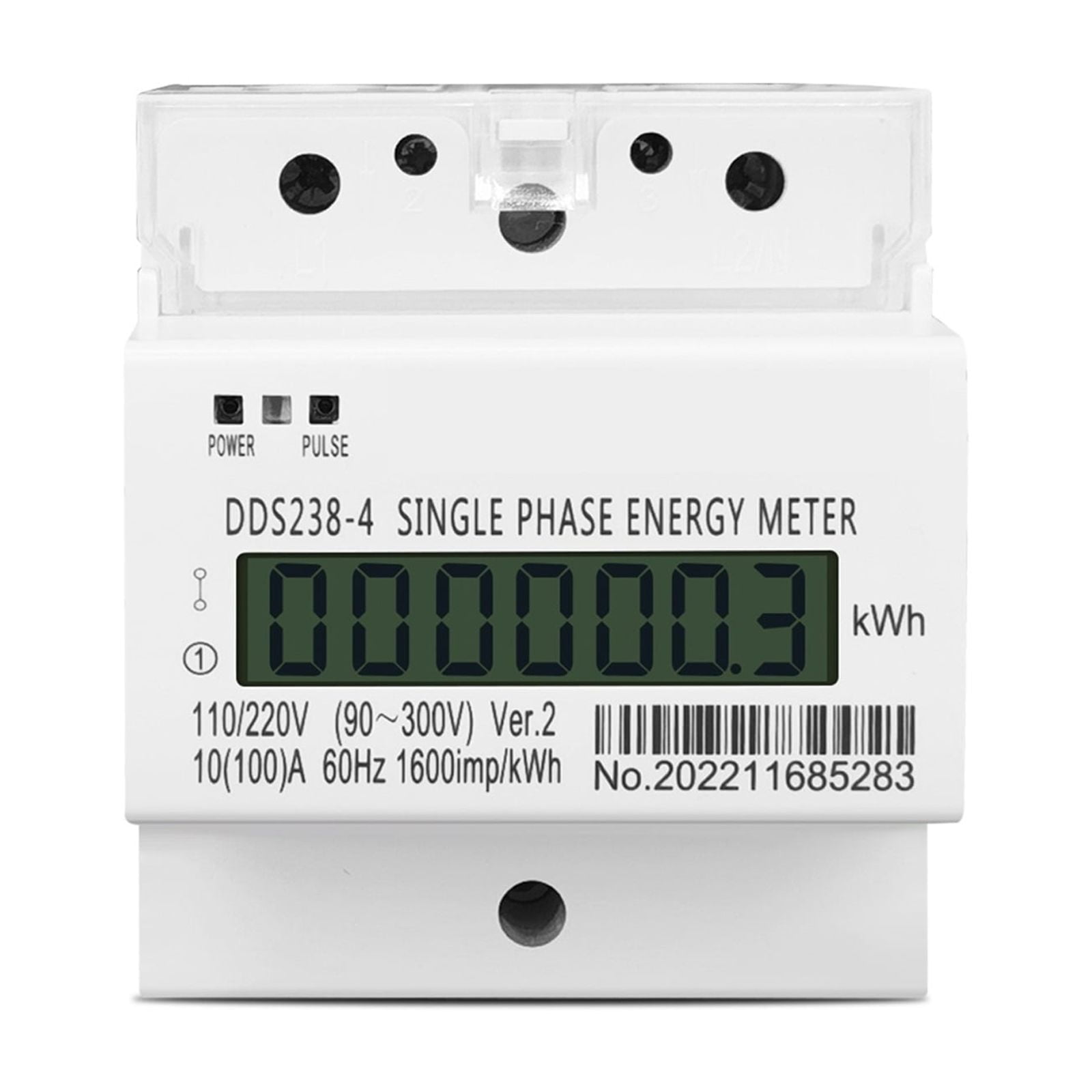 100A 90-300V 60HZ Single Phase Three Wire Din Rail KWH Watt Hour Din ...