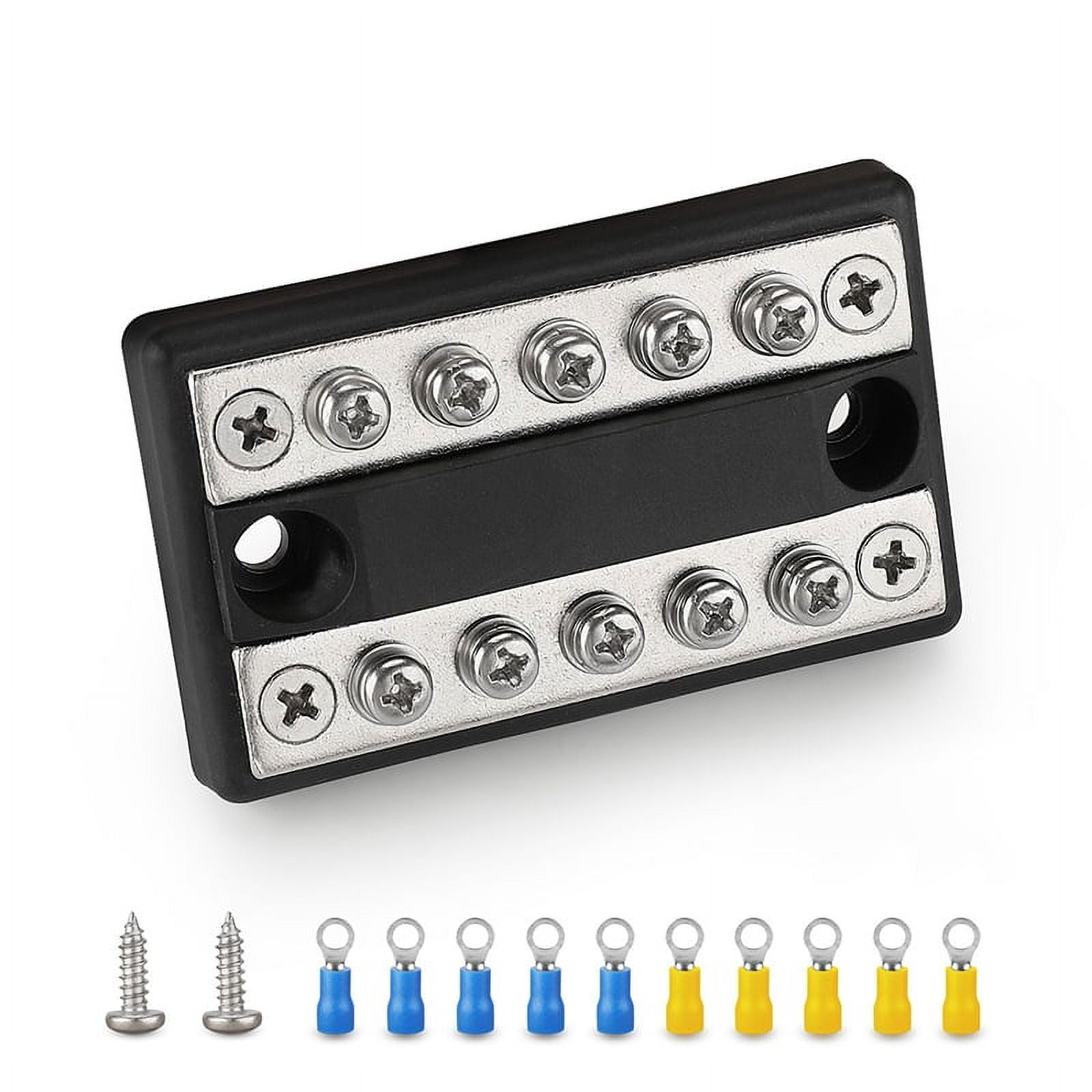 100A Battery Power Distribution Block Bus Bar Positive Negative for RV ...