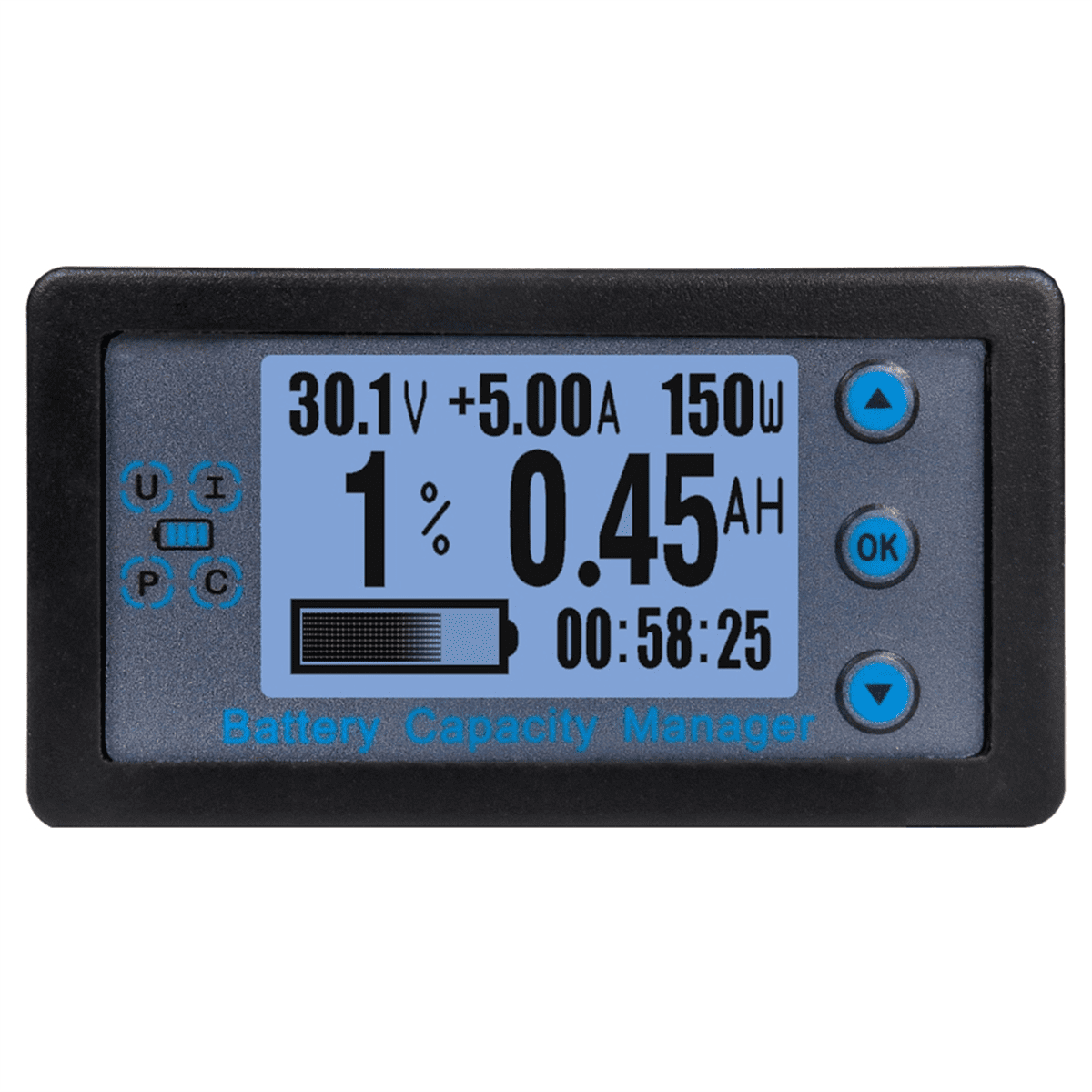 100A Bluetooth Coulometer Battery Capacity Tester Ammeter Voltmeter ...