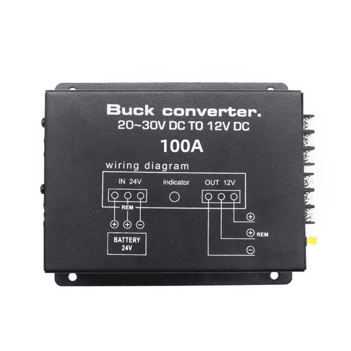100A DC 24V to 12V Car Power Converter Electric with Temperature ...