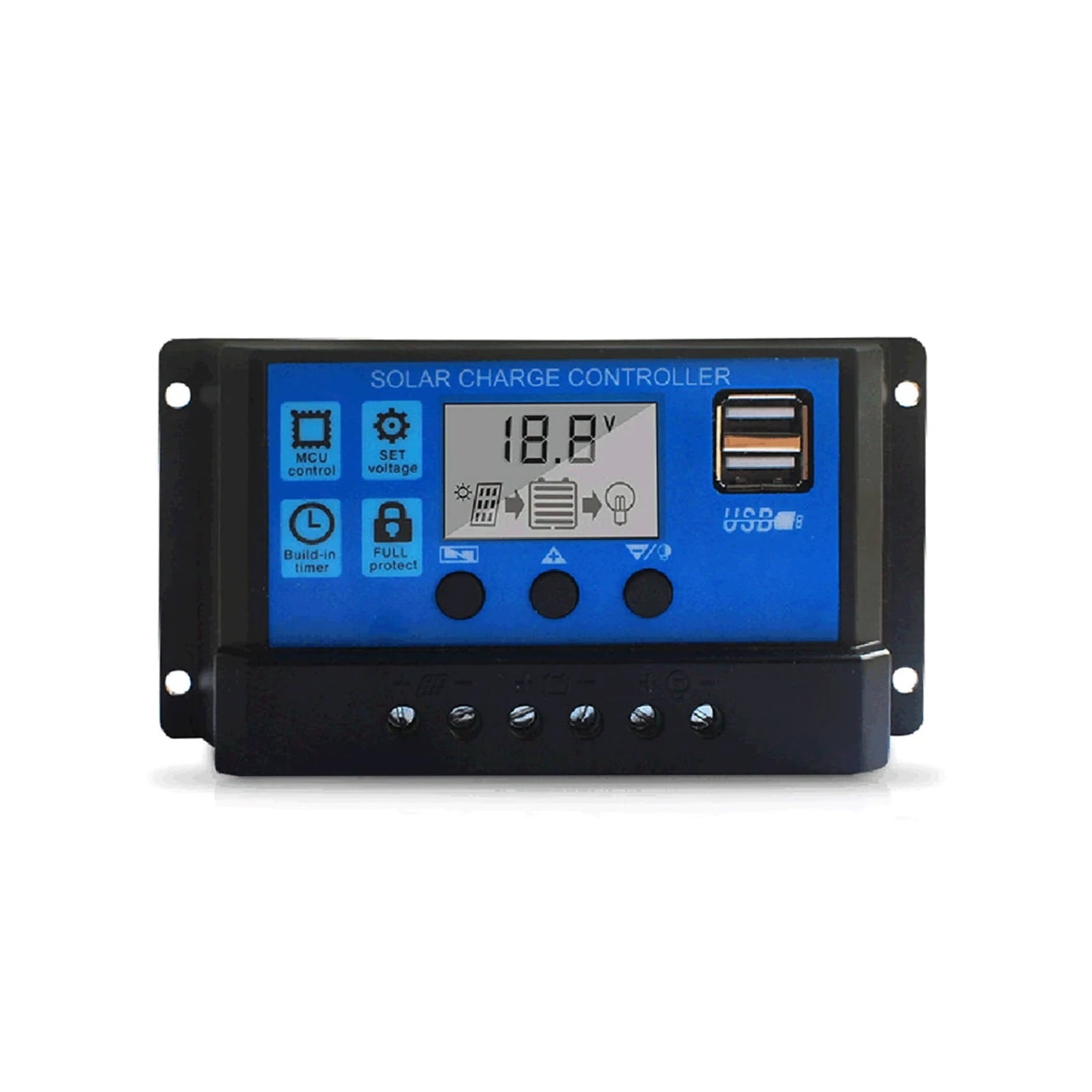 100A Solar Charge Controller Solar Panel Controller 12V/24V Adjustable LCD Display Solar Panel ...