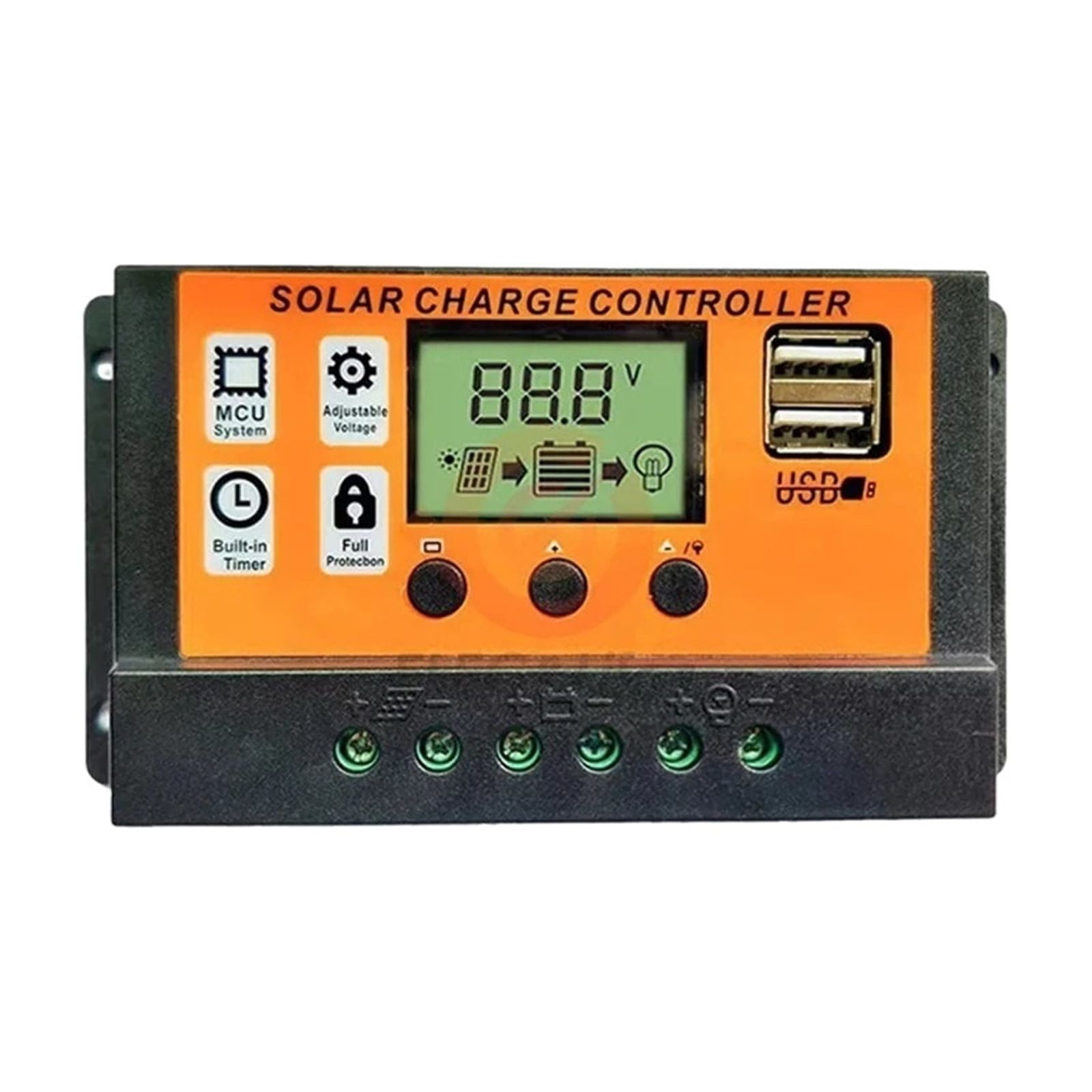 100A Solar Charge Controller Solar Panel Controller 12V/24V Adjustable LCD Display Solar Panel ...