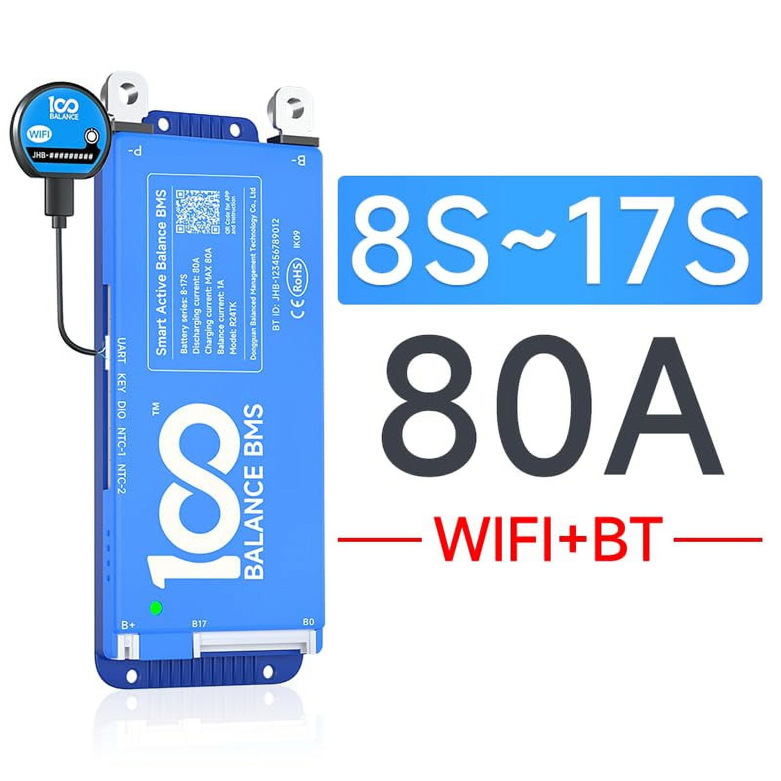 100BALANCE 80A 4-8S Standard Function Smart Active Balance BMS with WiFi Module Protection Board ...