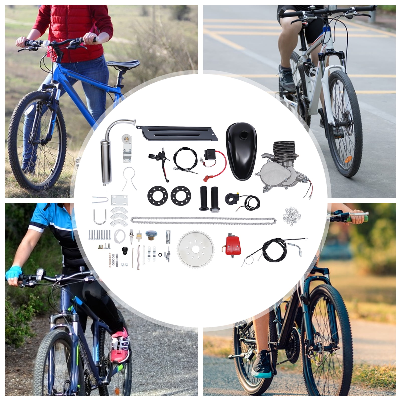 100CC Bicycle Engine Kit, Convert Your Bike to a Motorcycle, High Speed ...