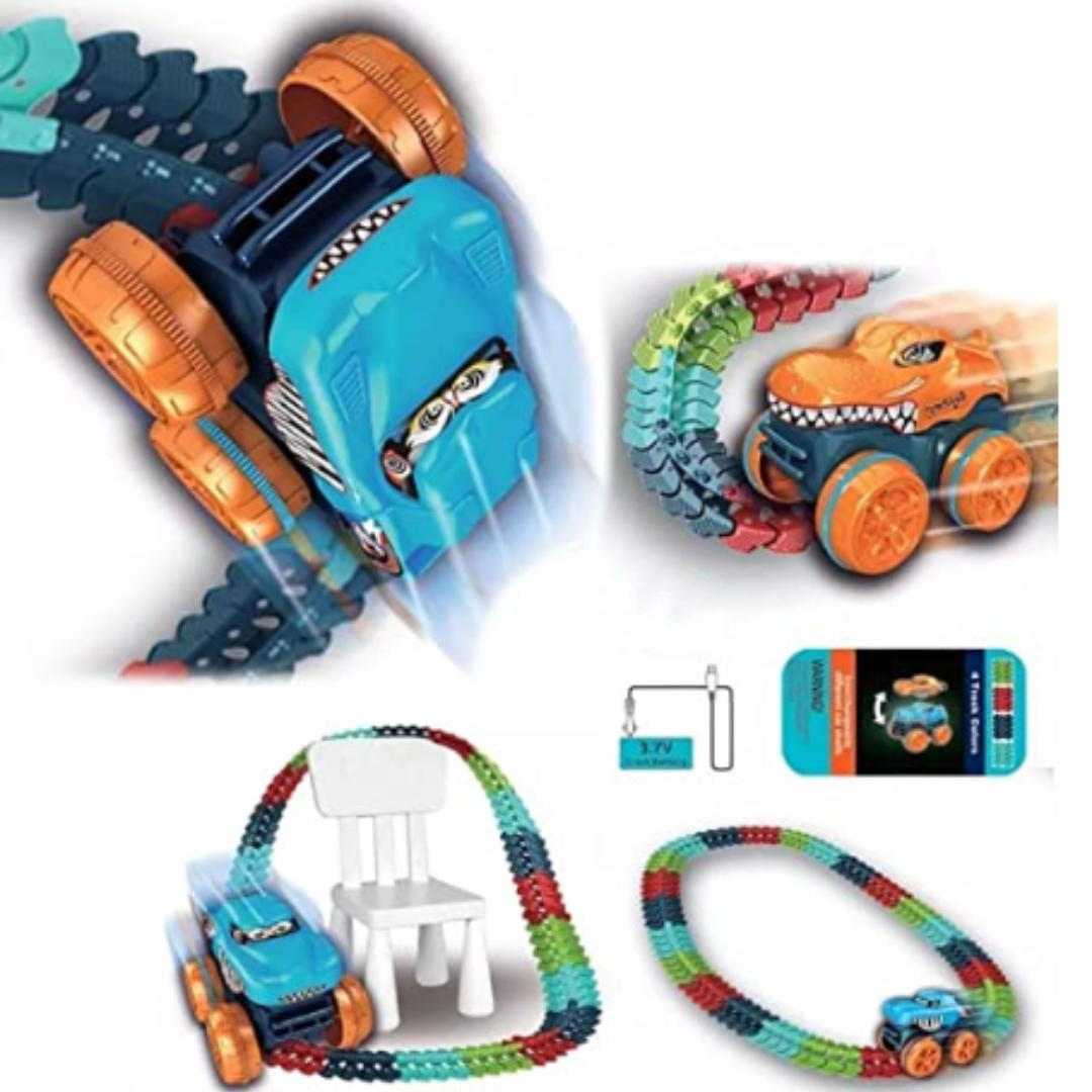 100FIXEO LED Light-Up Track Set Race Track Toys for Boys Kids Toy Race ...