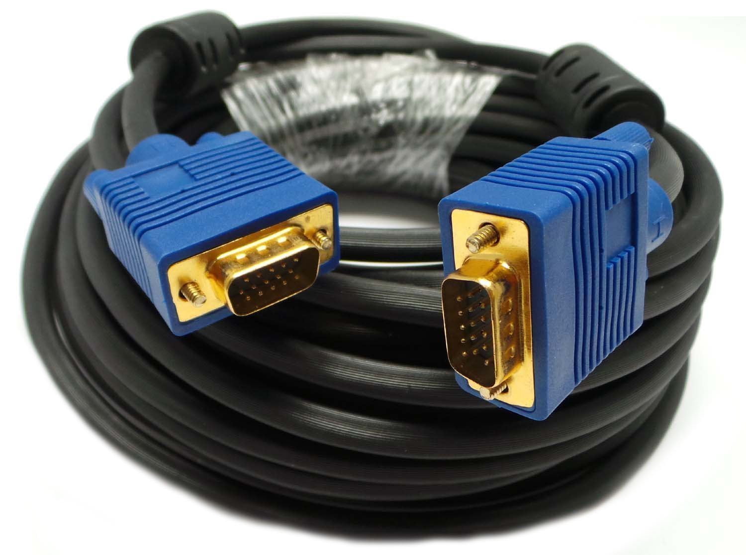 100FT 15PIN GOLD PLATED BLUE SVGA HD15 SUPER VGA Male to Male M/M ...