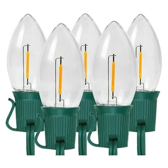 100FT C9 LED Christmas String Lights, Warm White Outdoor, Waterproof ...