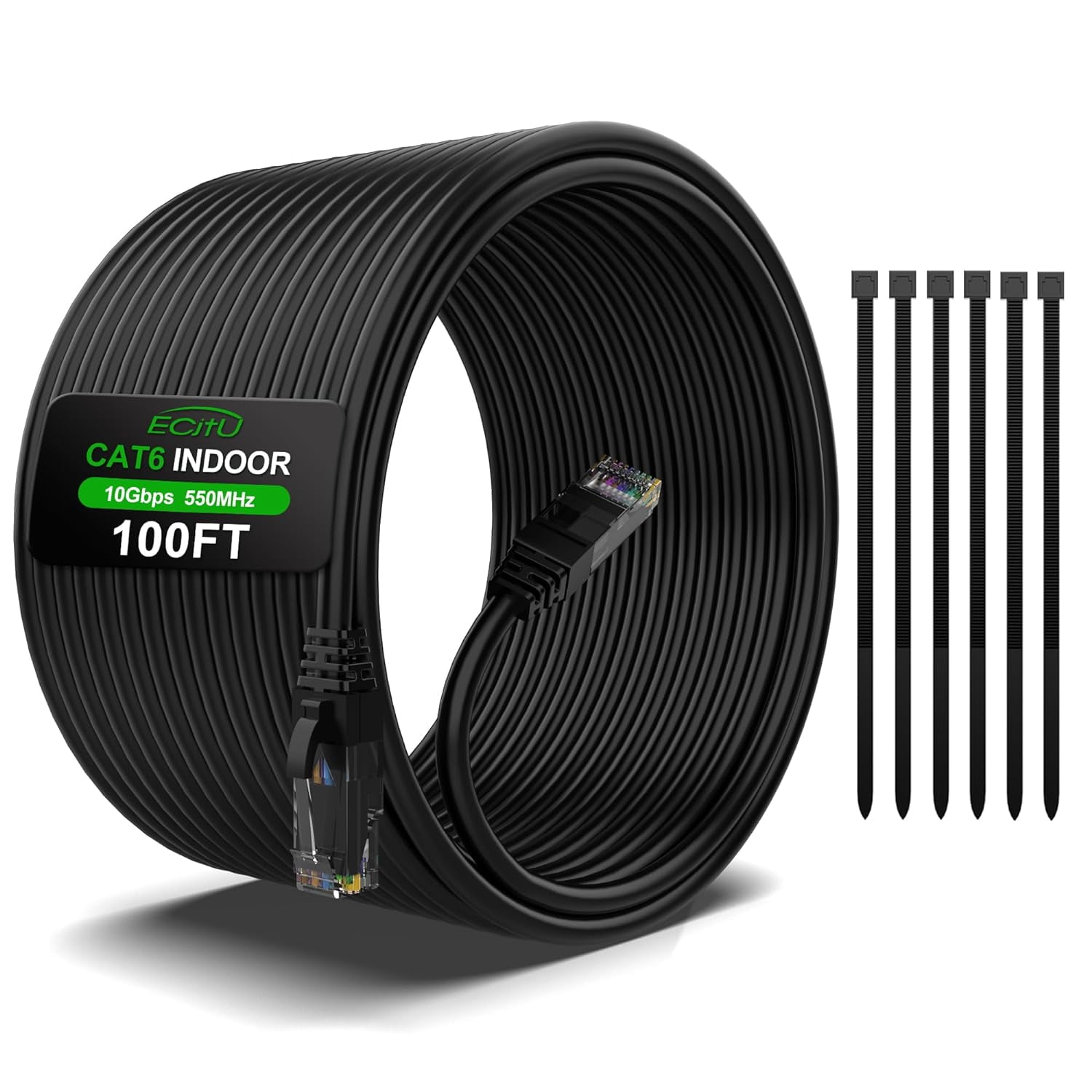 100FT Cat6 Ethernet Cable, Cat 6 Patch Cable, Cat6 Internet Cable, UTP ...