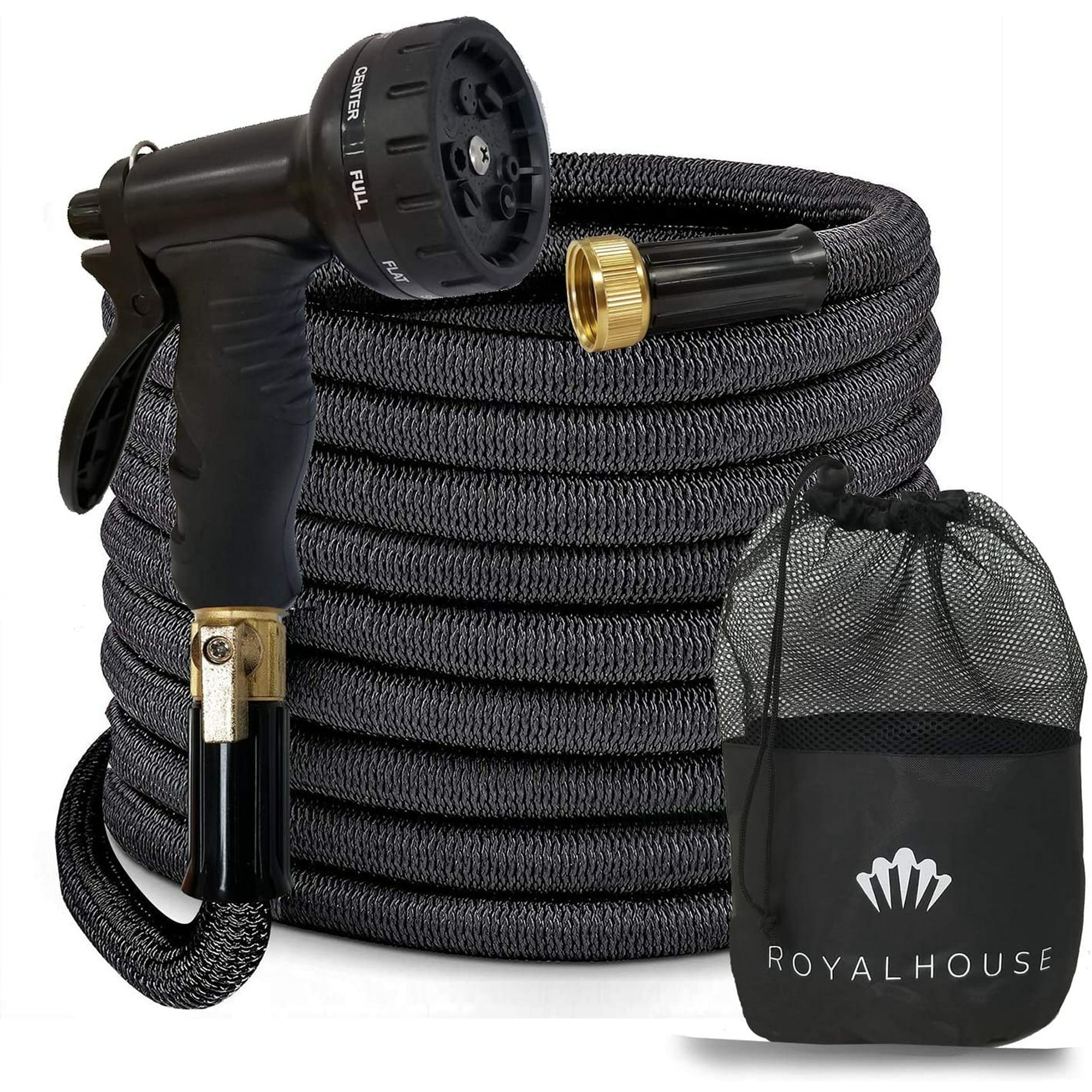 RoyalHouse 100FT Expandable Garden Hose, 8-Pattern Spray Nozzle ...