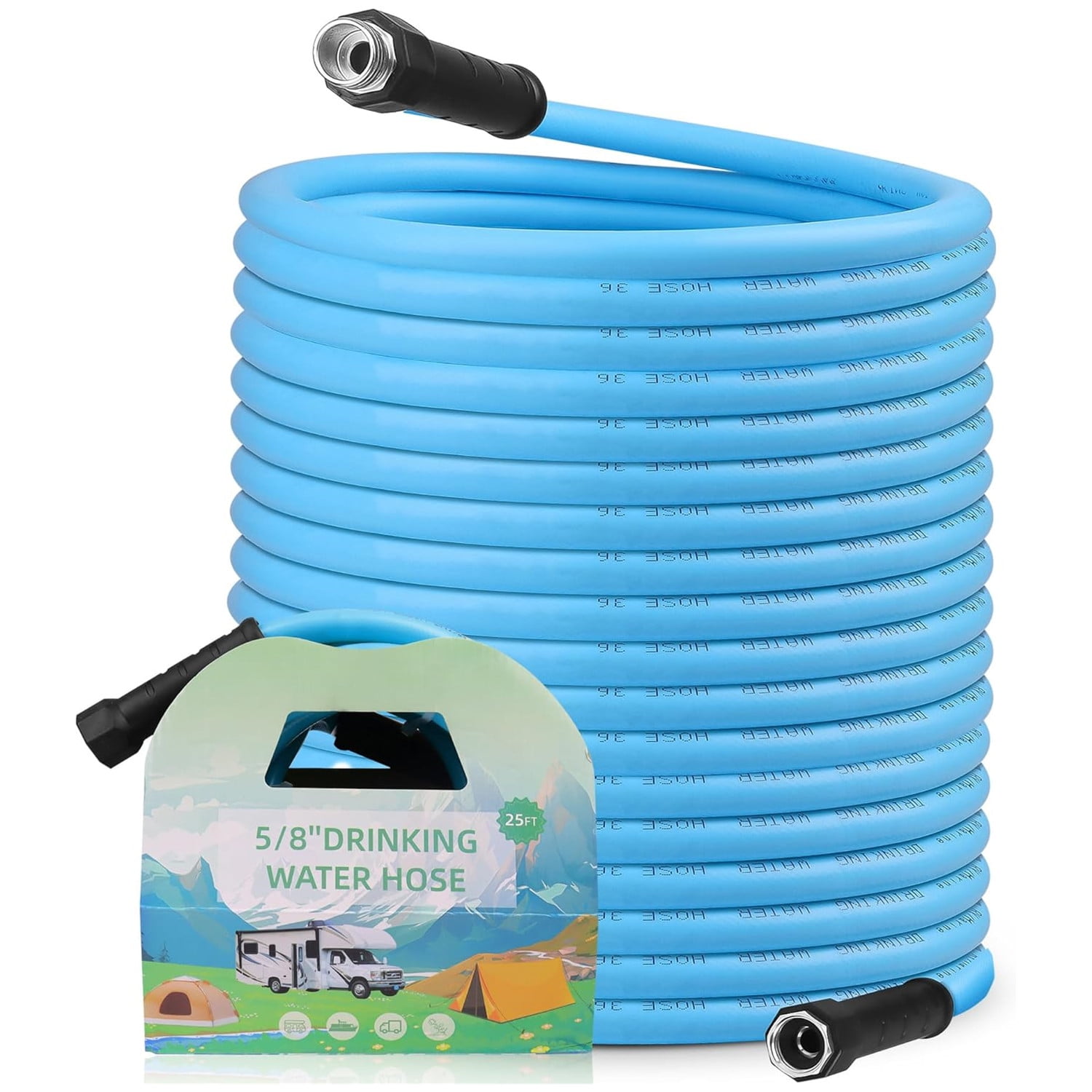 100FT RV Drinking Water Hose 5/8'' Heavy Duty Garden Hose with 3/4" NH ...